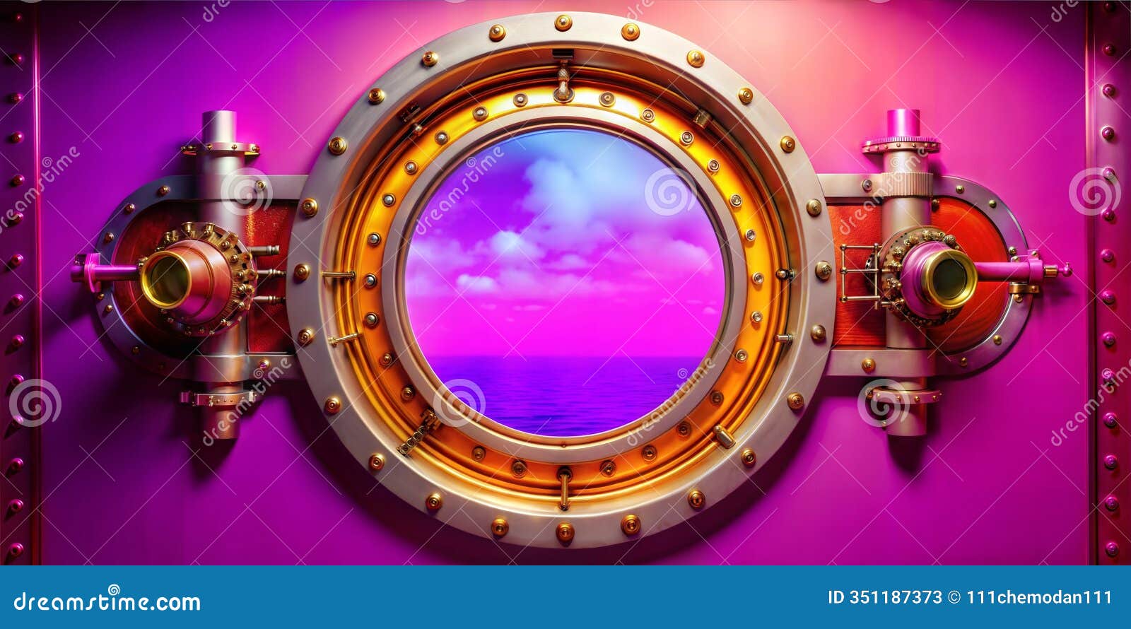 Mechanical Spaceship Design with Large Round Observation Port Stock ...