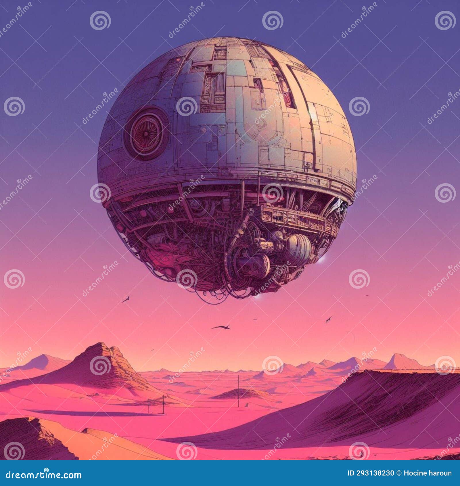 Mechanical sphere floating stock illustration. Illustration of dome ...