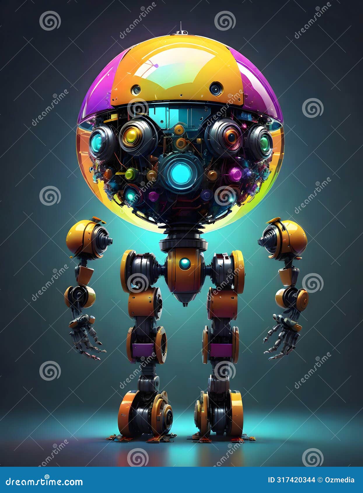 Mechanical Spherical Robot with Visible Joints and Segments, Generative ...