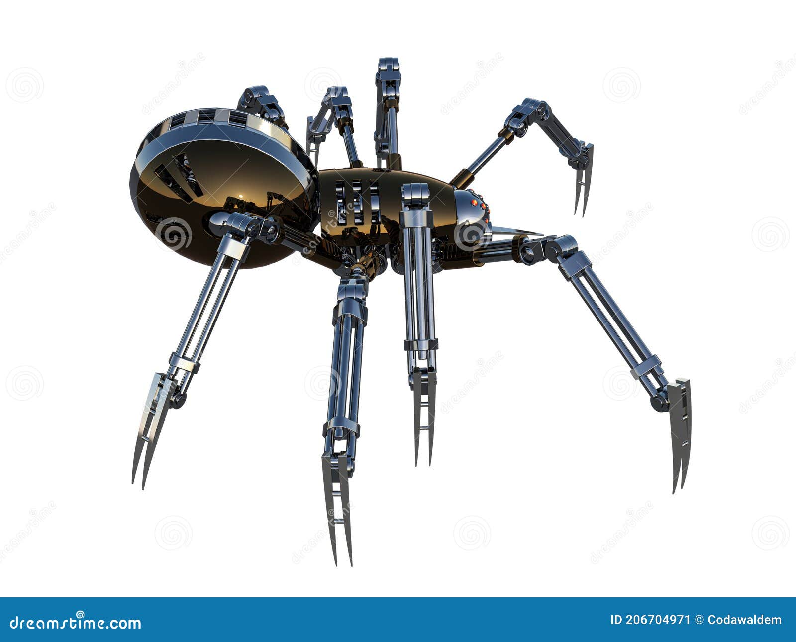 Mechanical Spider Robot With Microscopic Actuators And Articulated Legs ...