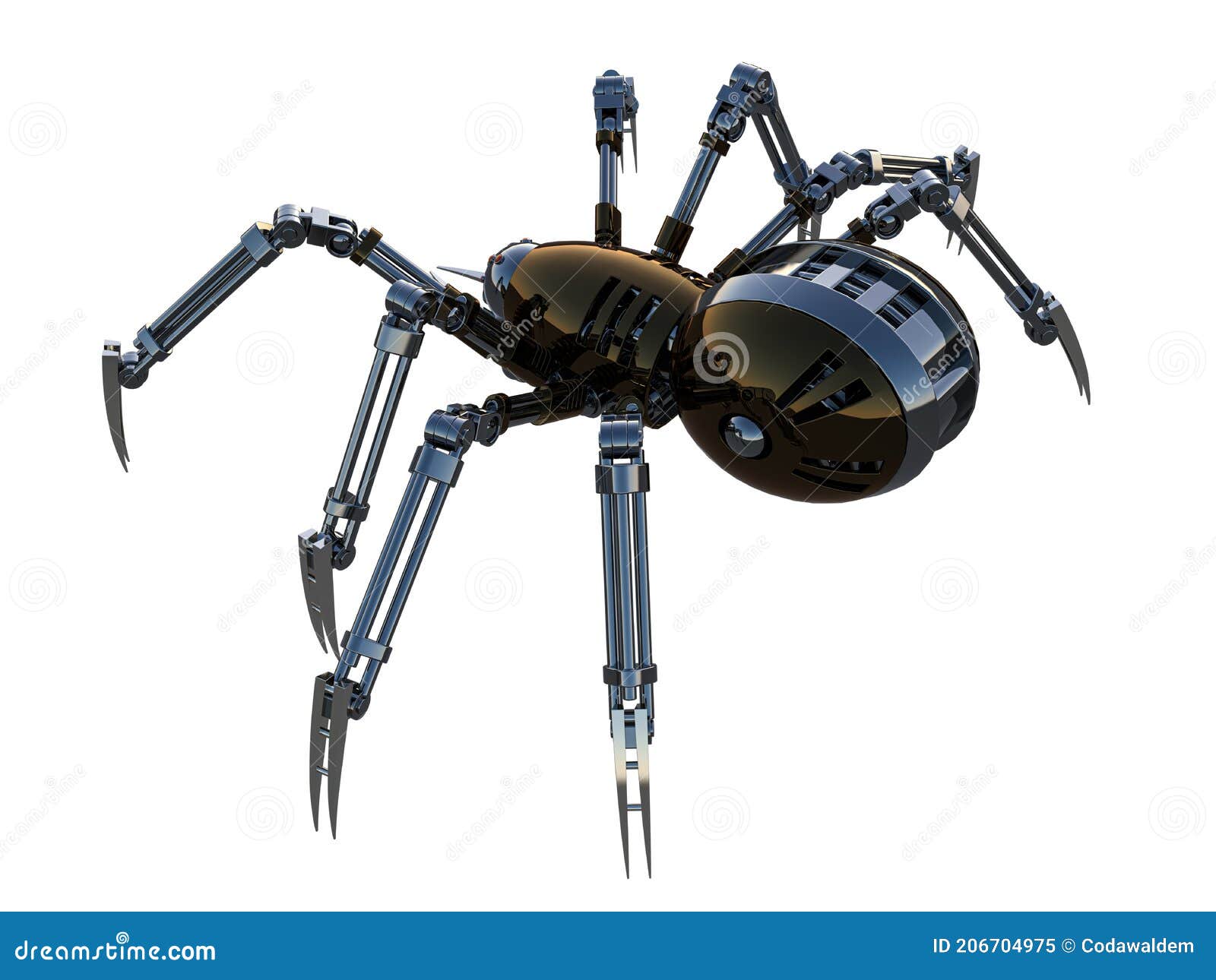 Mechanical Spider, High Resolution Image Isolated On White Background. Stock Illustration ...