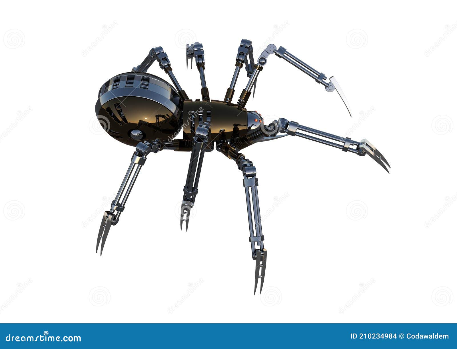 Mechanical Spider, High Resolution Image, Pose2, Isolated on White ...