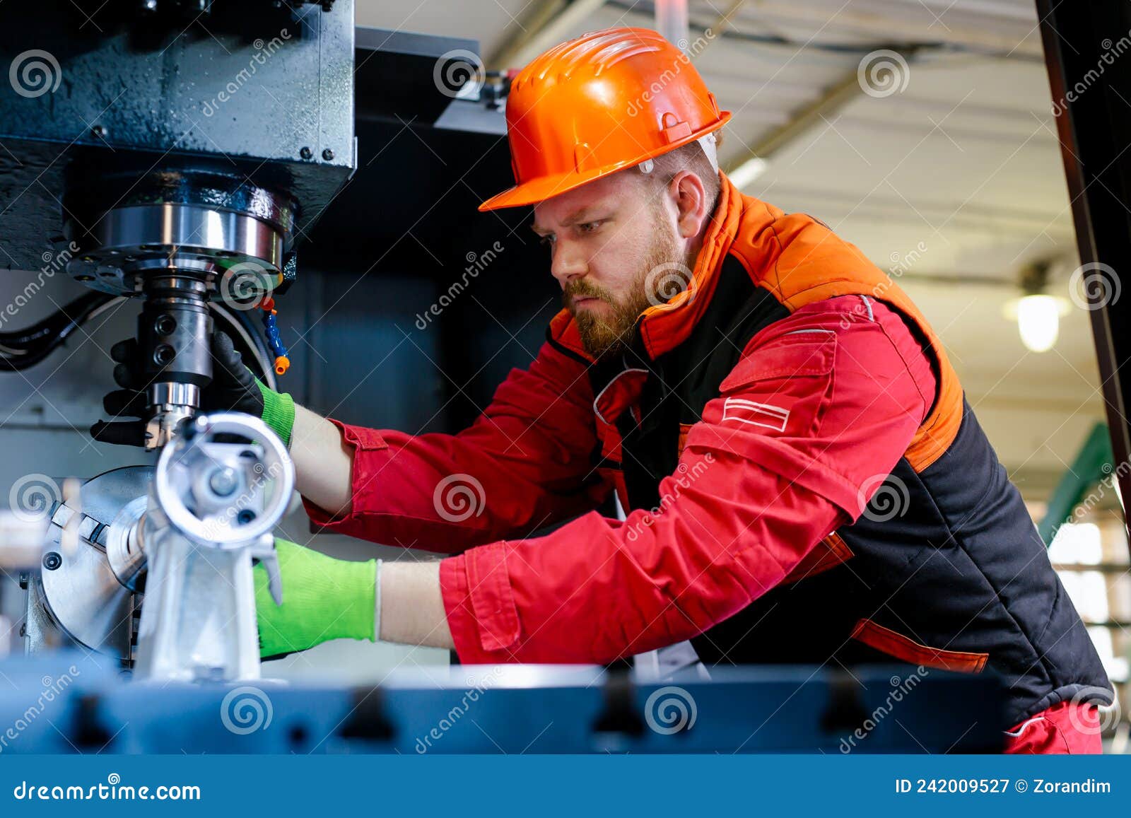 Young Mechanical Technician Operative of Cnc Milling Cutting Machine ...