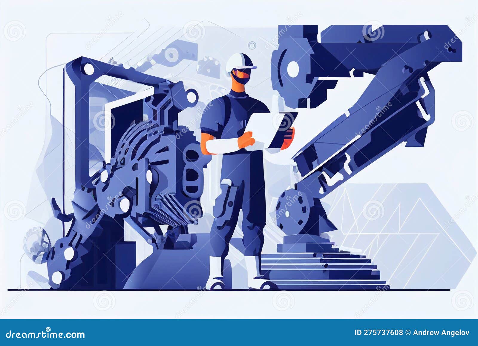 Mechanical Technician in Service and Safety Work by Stop Machine Stock ...