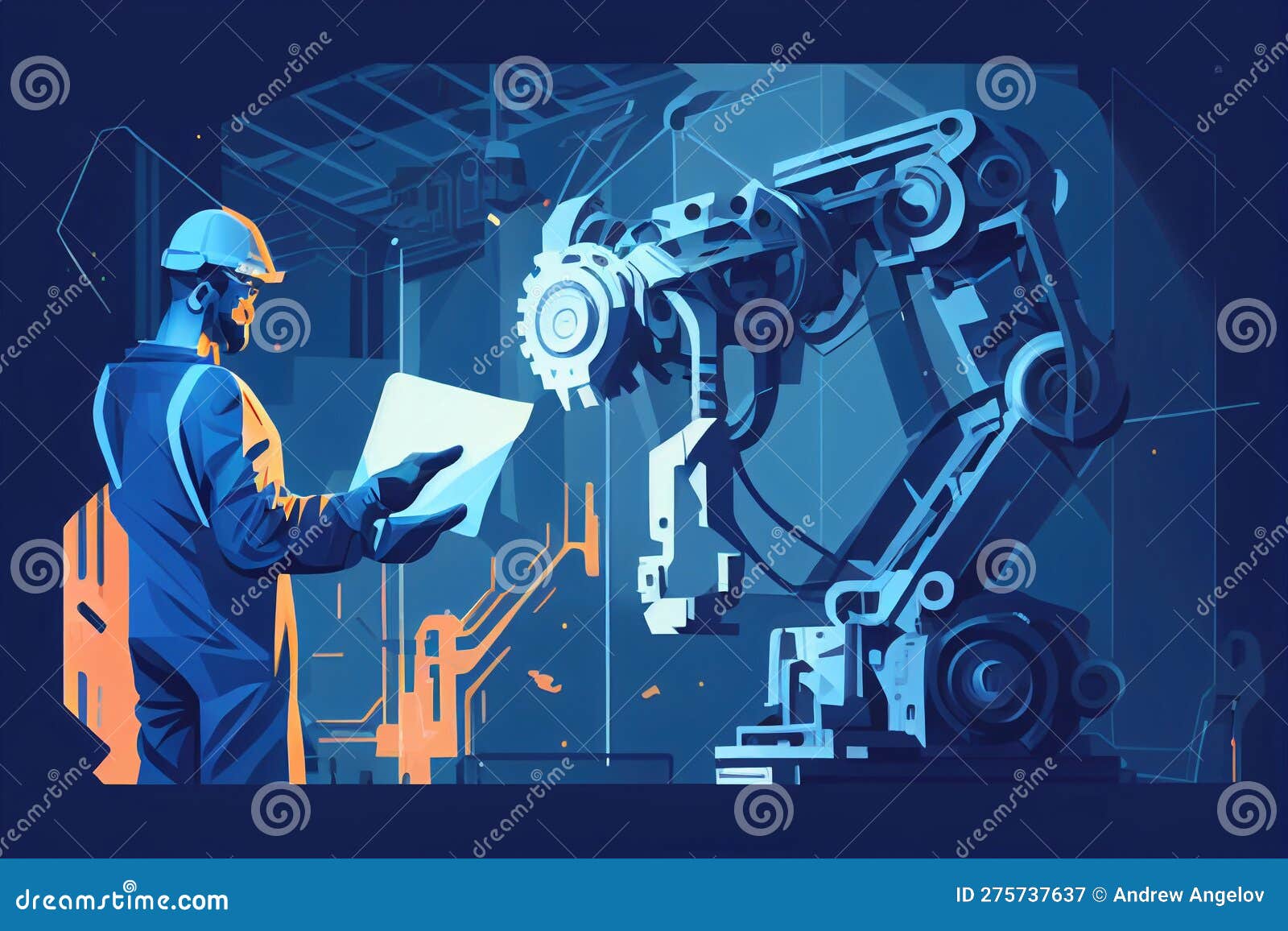 Mechanical Technician in Service and Safety Work by Stop Machine Stock ...