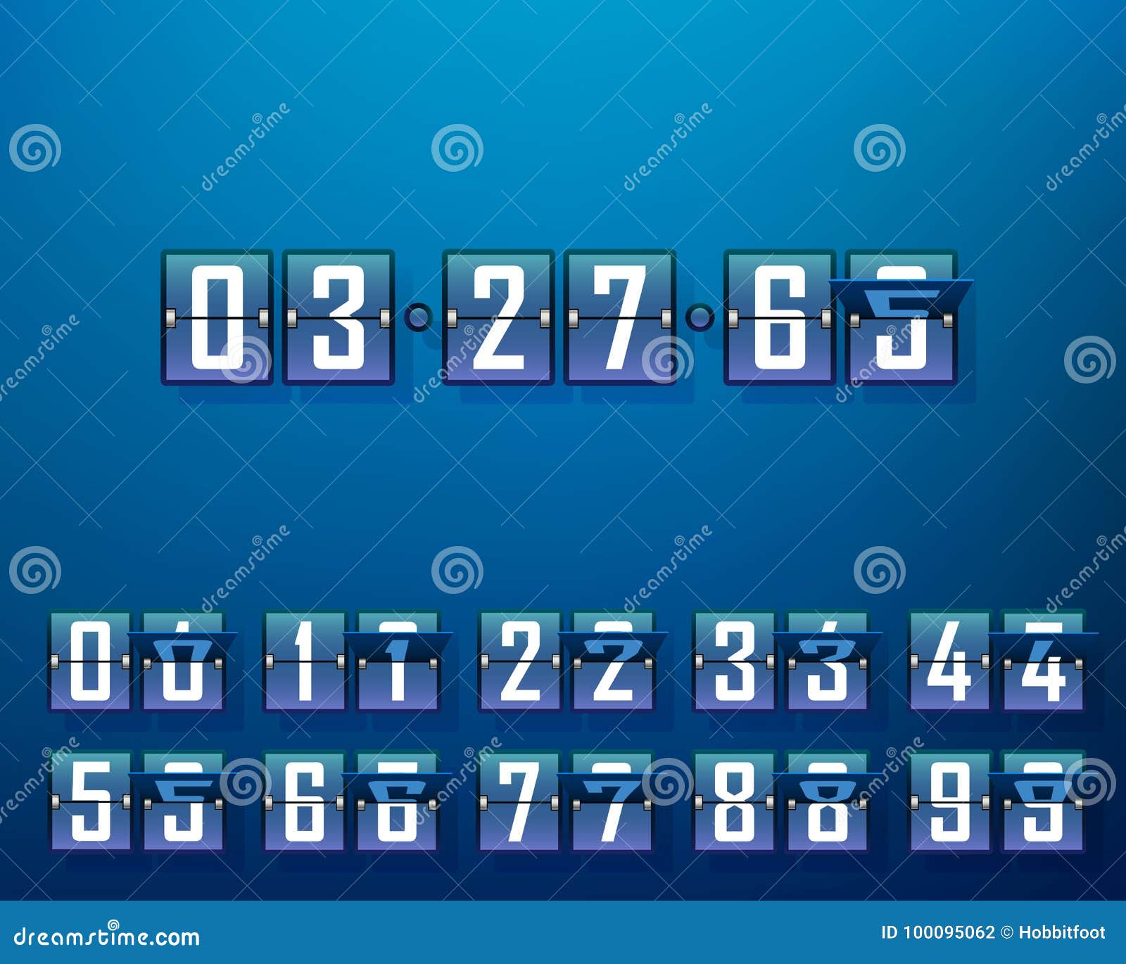 Mechanical Time Timer, Set of Digits. Stock Vector - Illustration of ...