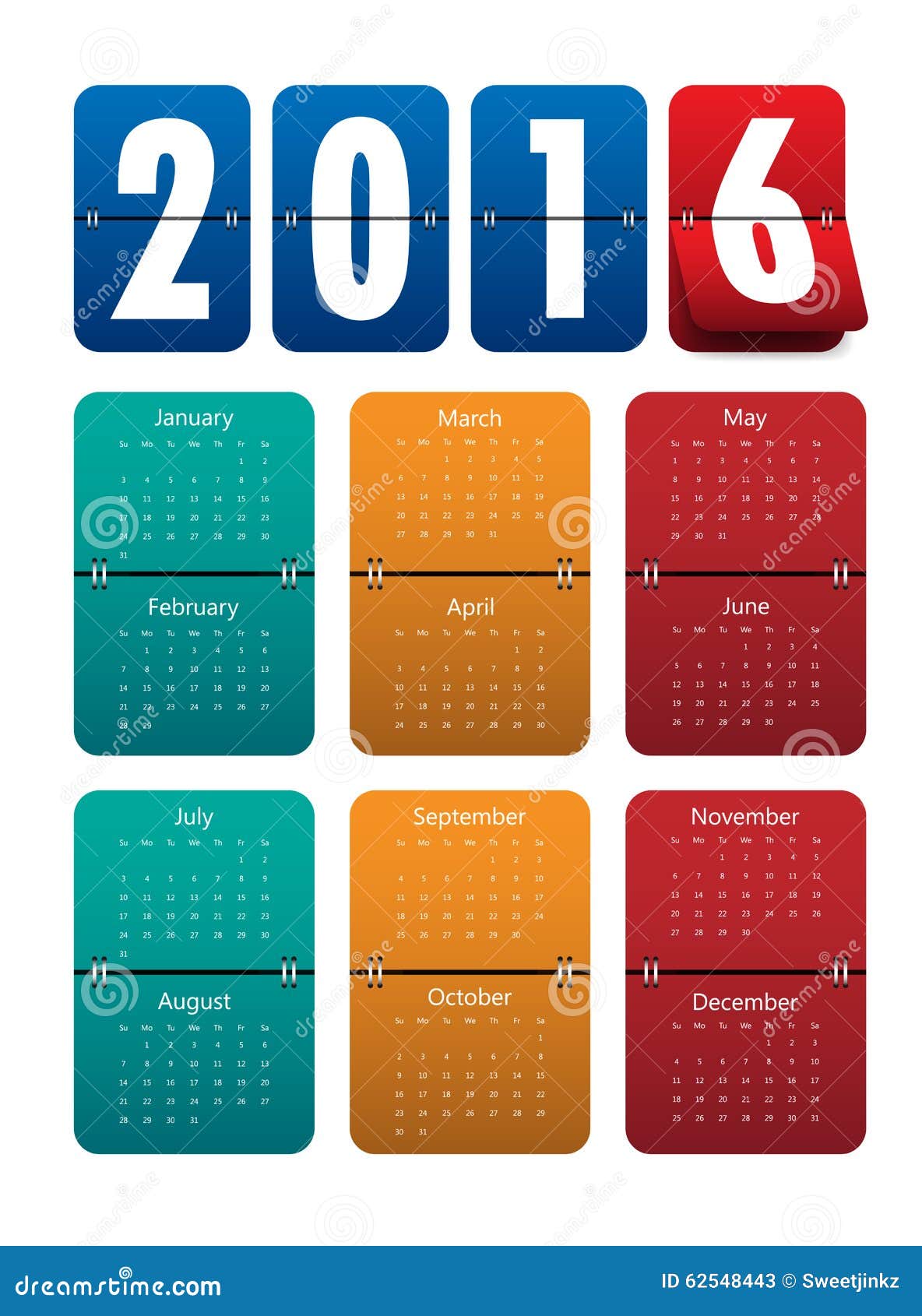 2016 Mechanical Timetable Calendar Template .Vector Stock Vector ...