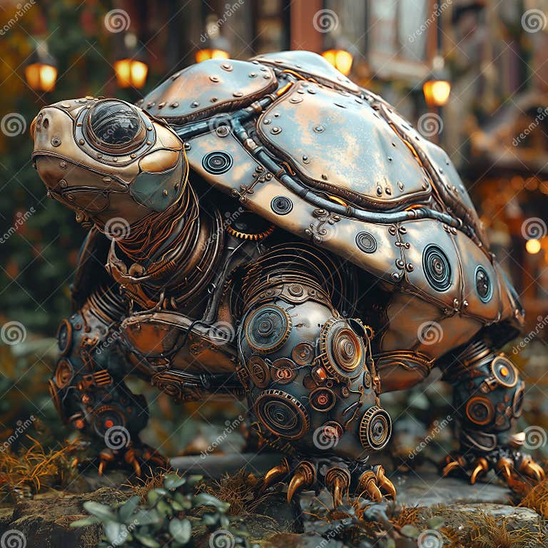 Mechanical Turtle on an Abstract Background. Stock Photo - Image of ...