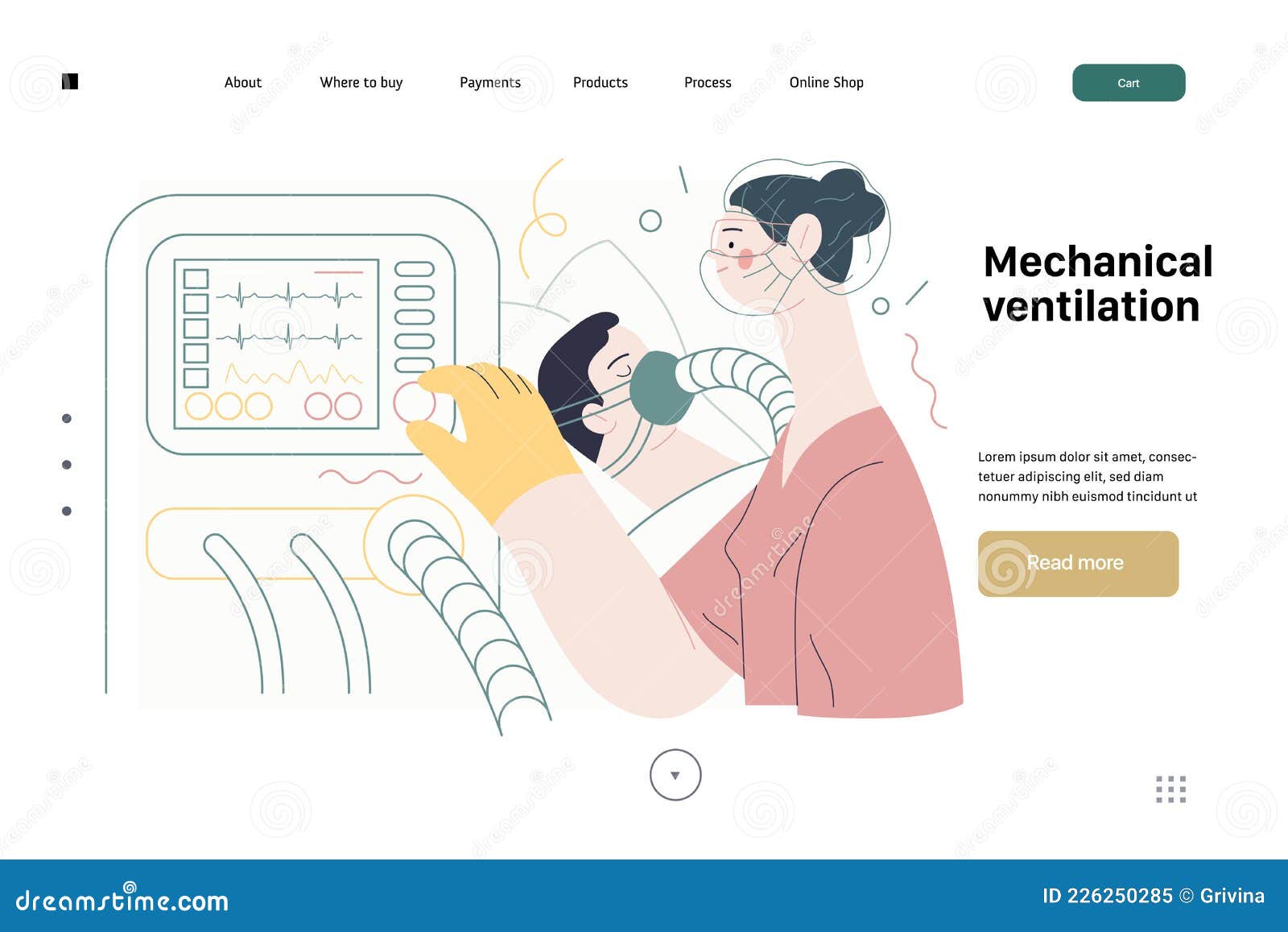 Mechanical Ventilation Apparatus. Salvation Of A Person From ...