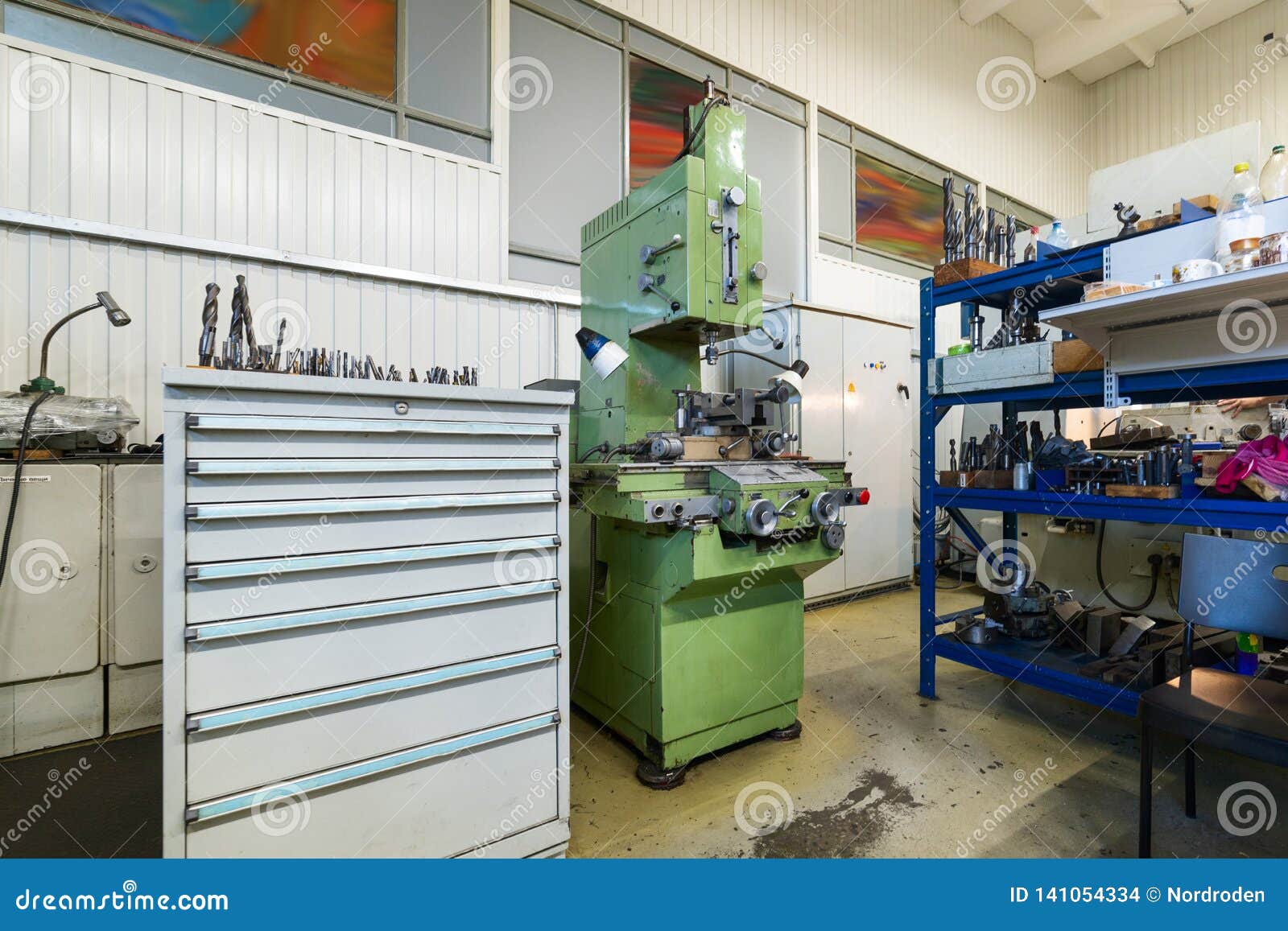 Mechanical Vertical Drilling Machine. Stock Photo - Image of ...