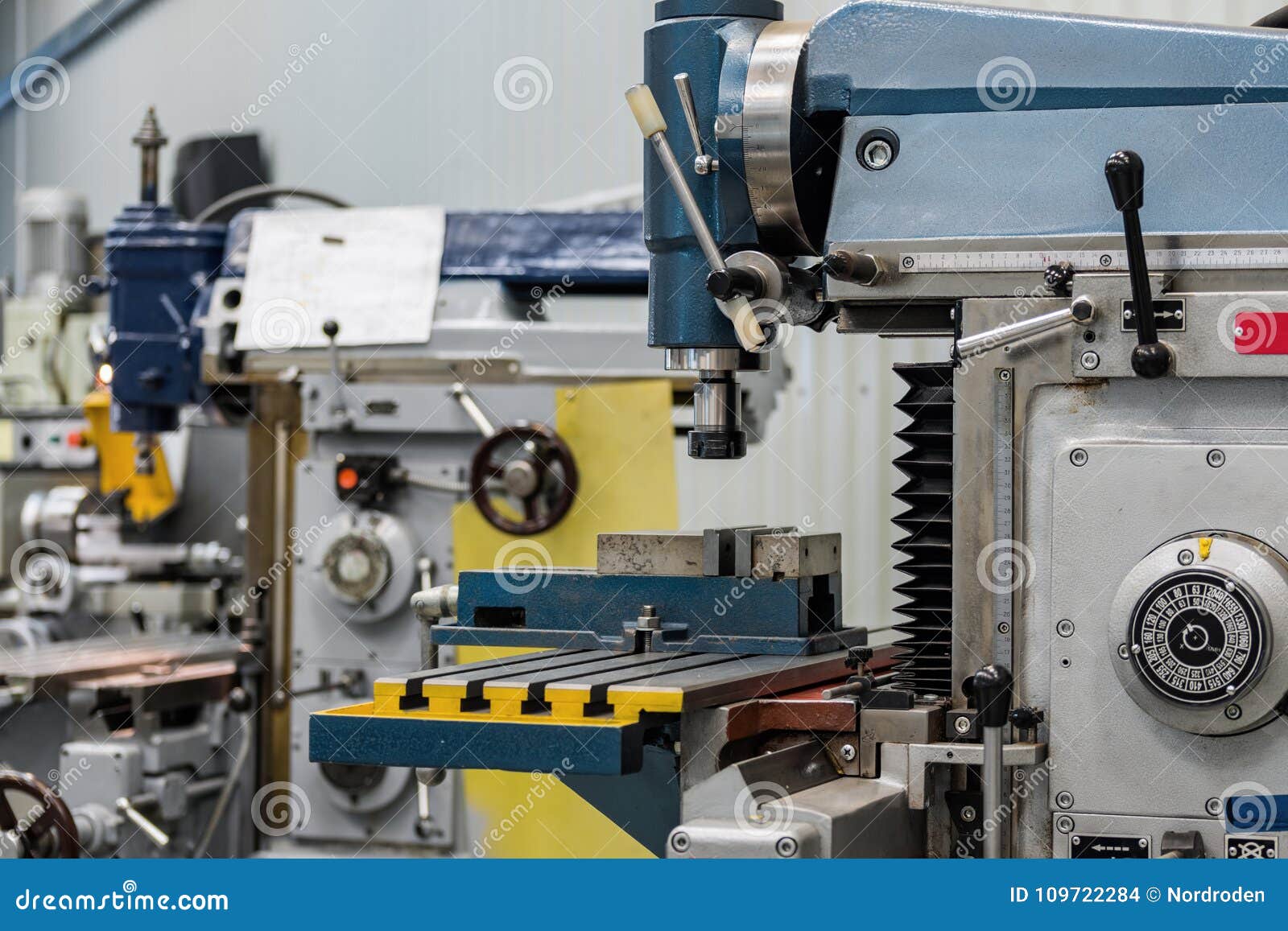 Mechanical Vertical Milling Machine. Stock Photo - Image of milling ...
