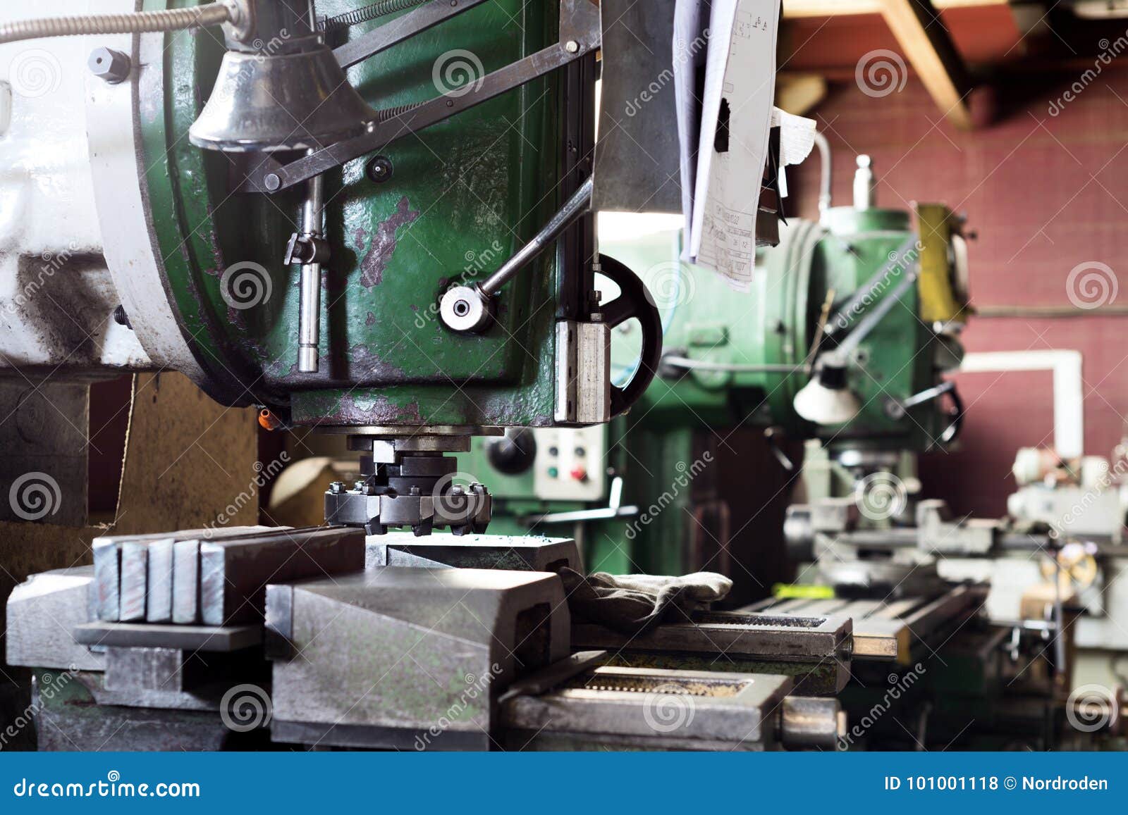 Mechanical Vertical Milling Machine. Stock Photo - Image of metalwork ...
