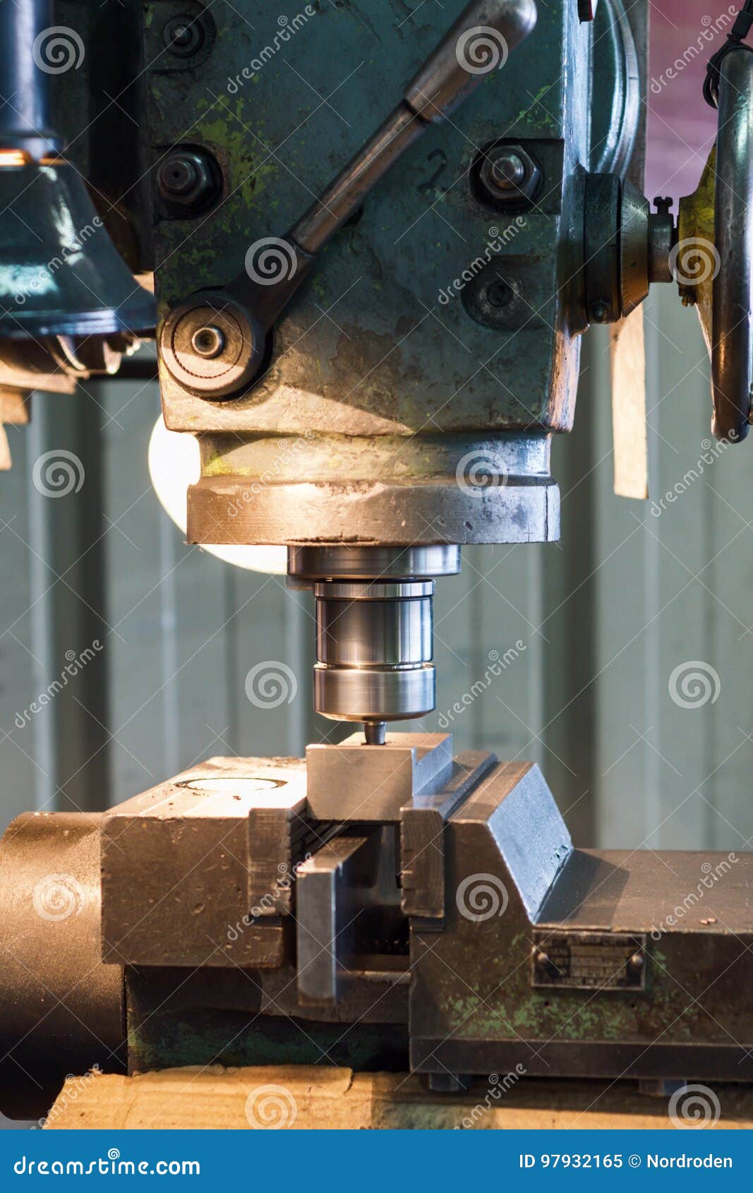 Mechanical Vertical Milling Machine. Stock Image - Image of turning ...