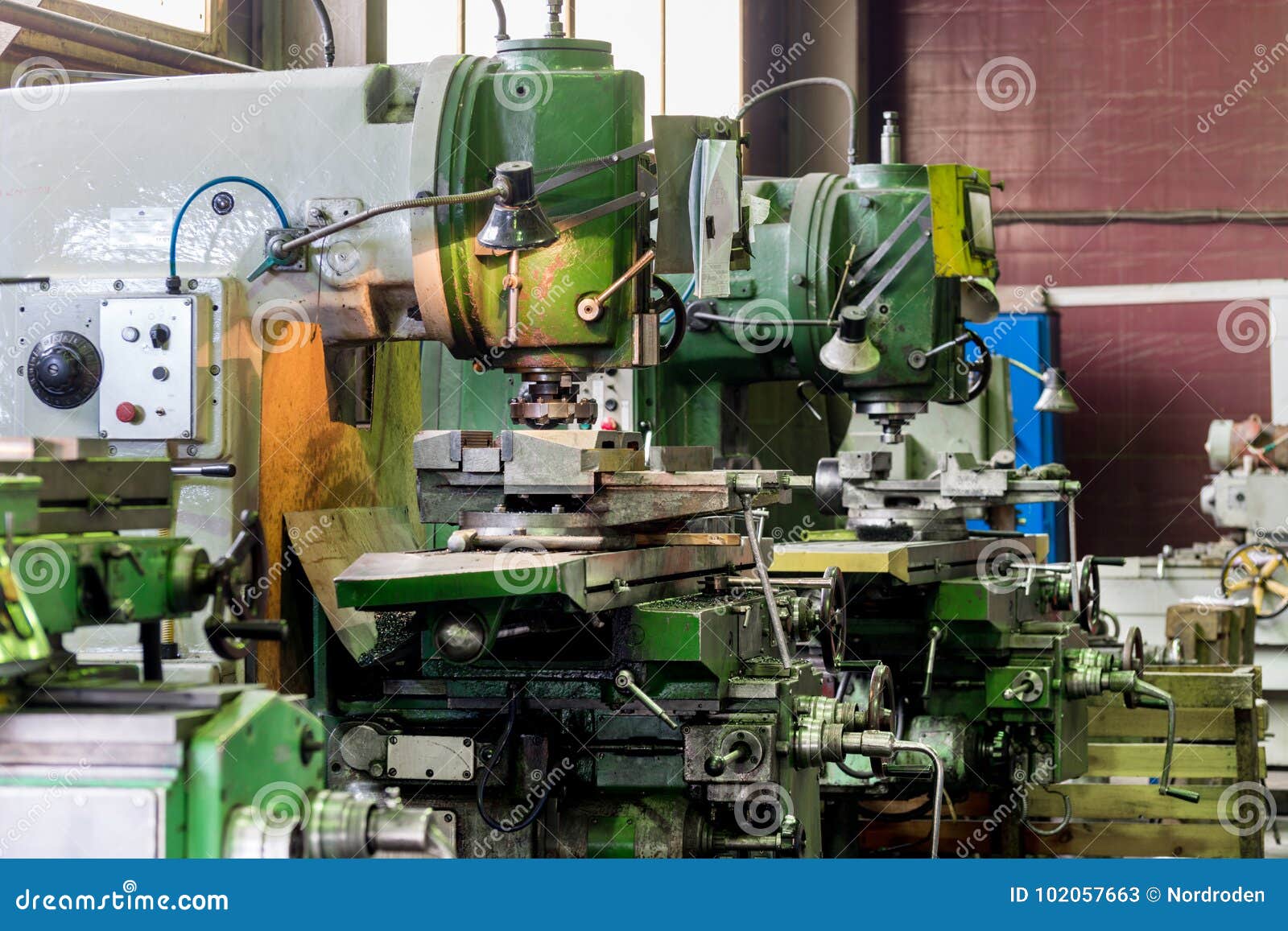 Mechanical Vertical Milling Machine. Stock Image - Image of metal ...