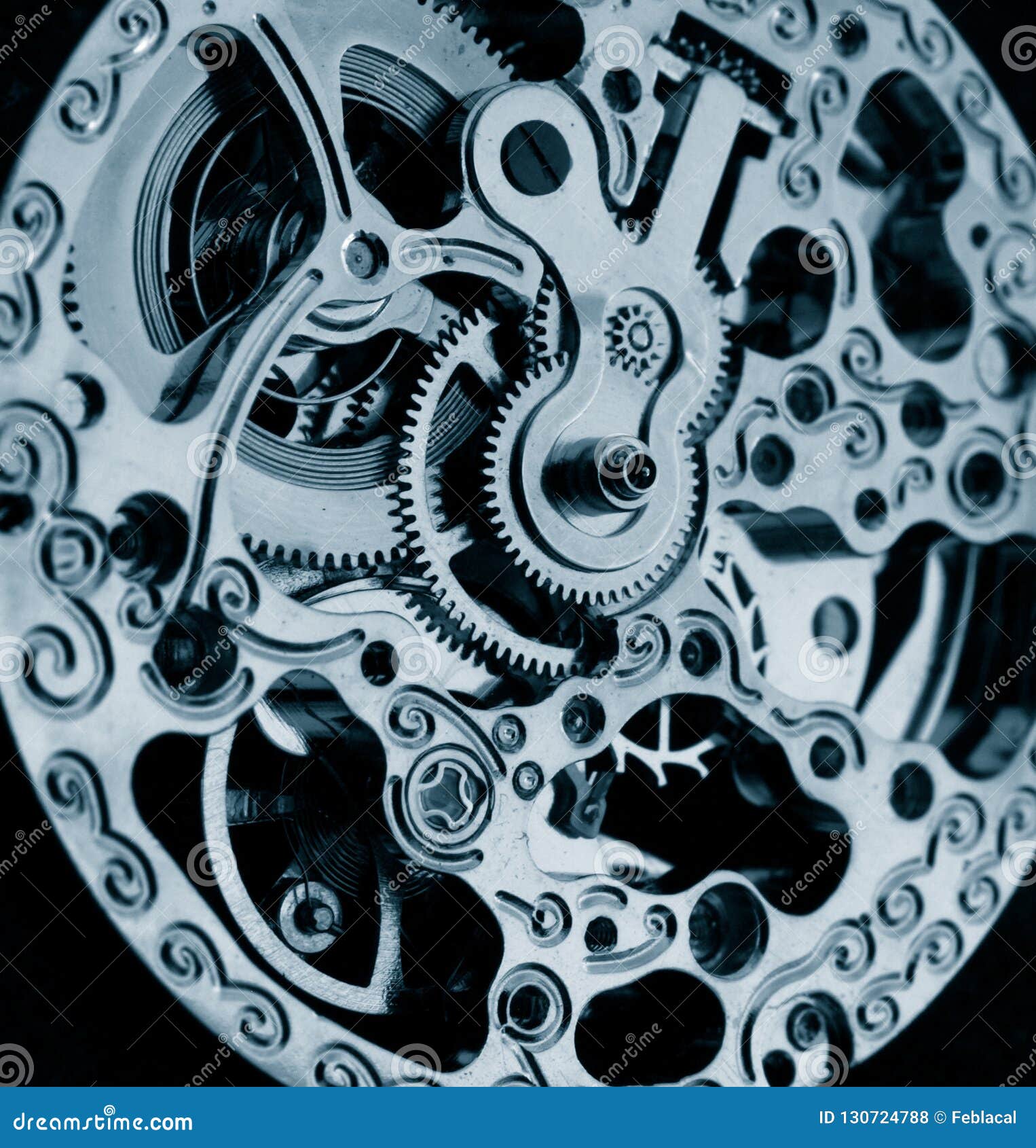 Mechanical Watch Caliber Gears Stock Photo - Image of accuracy, micro ...