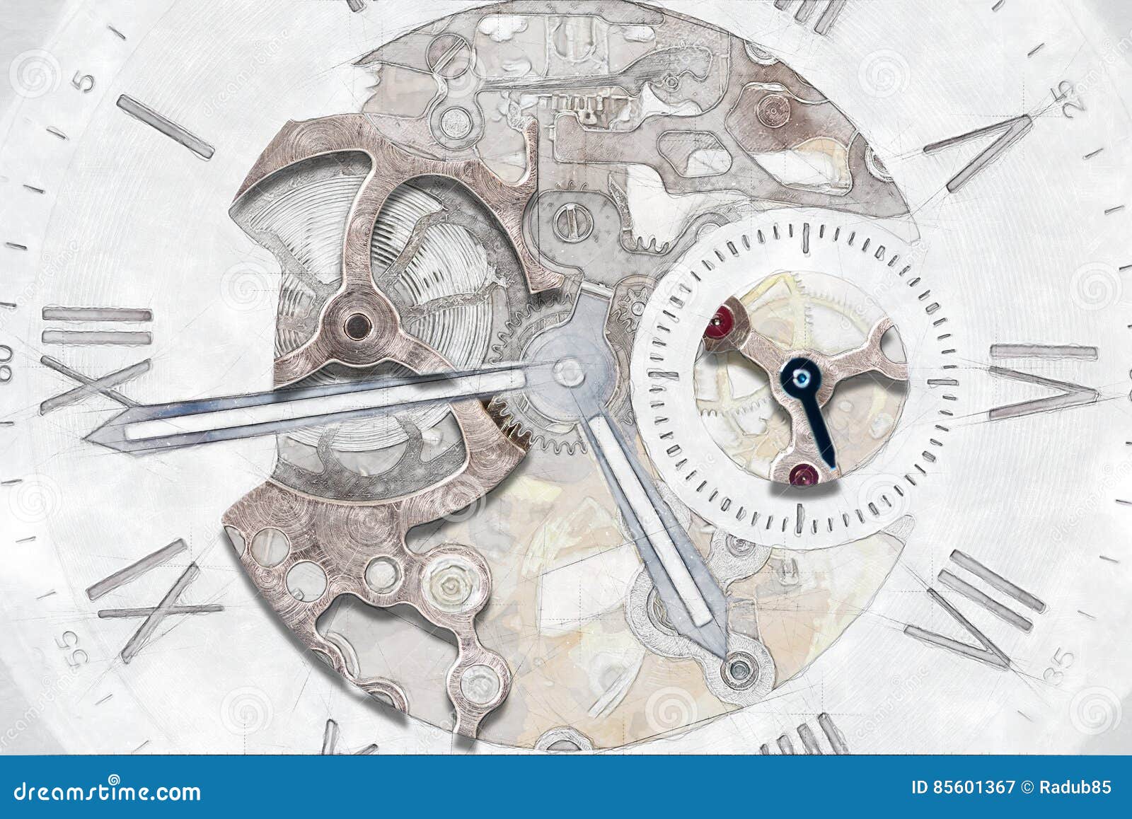 Mechanical Watch Inside With Spring Mechanism And Gears Rotating ...