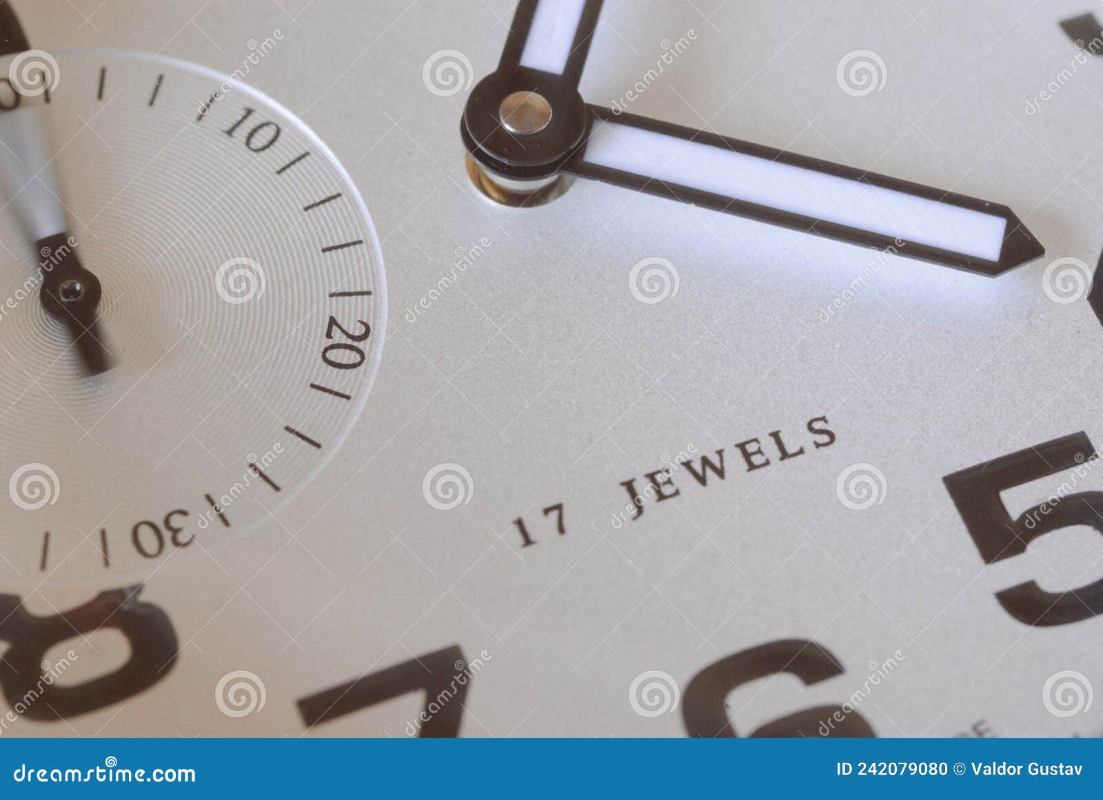 Mechanical Watch Dial Macro Stock Photo - Image of colored, number ...