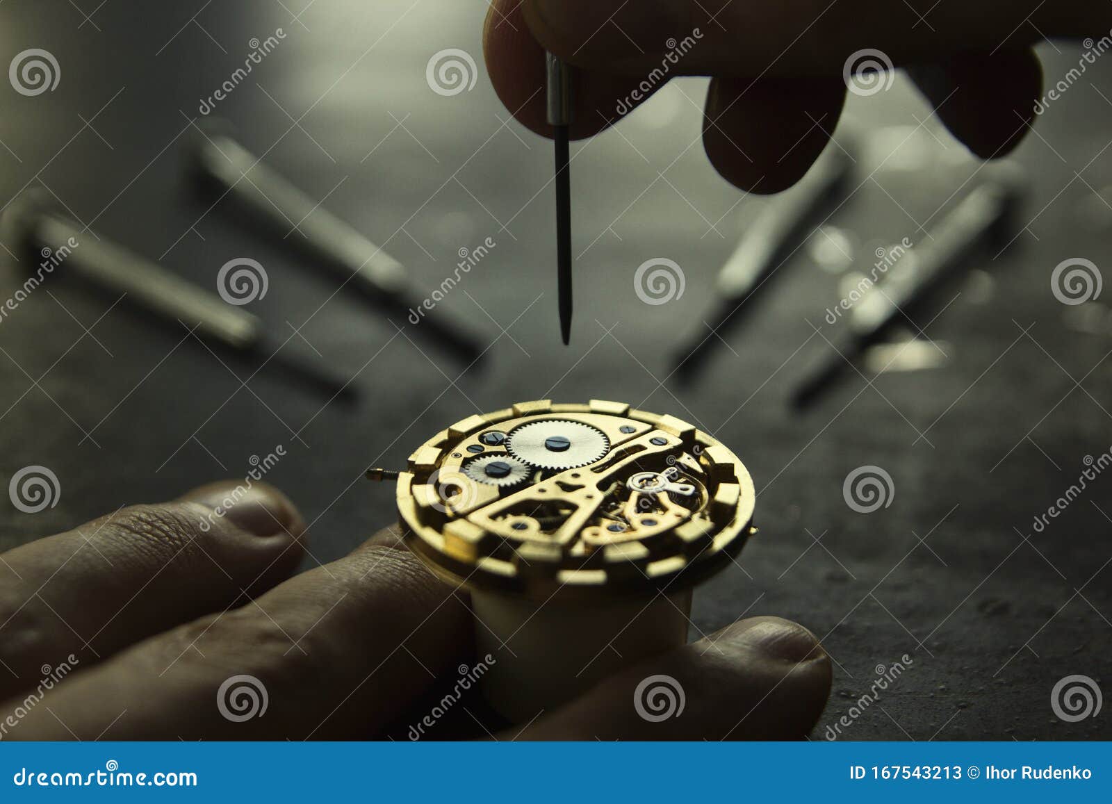 Mechanical Watch Repair, Watchmaker`s Workshop Stock Image - Image of ...