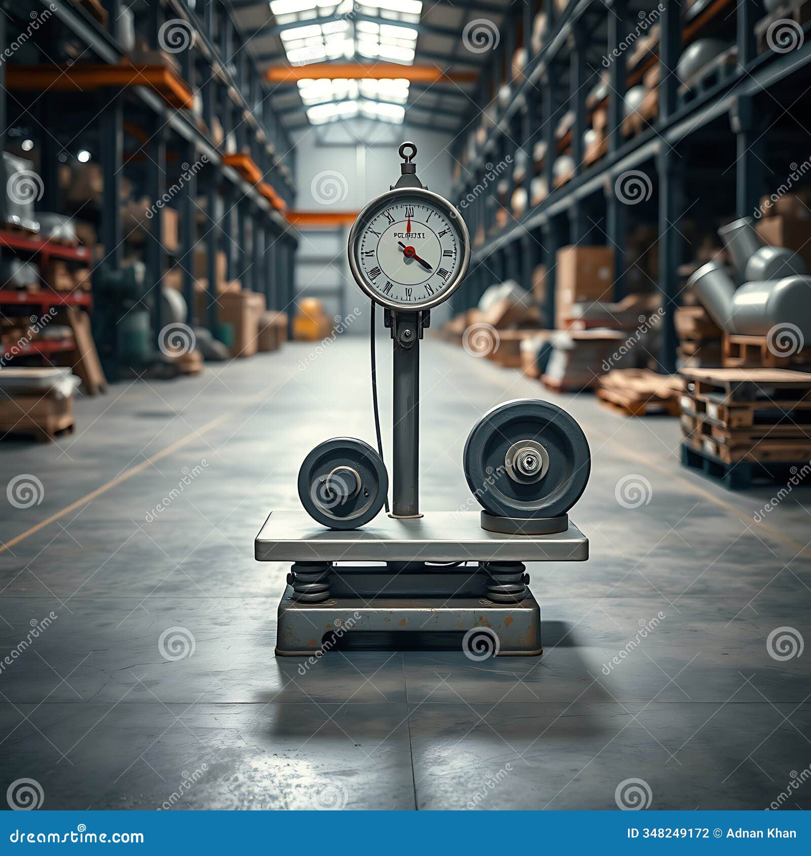 A Mechanical Weighing Scale with Industrial Weights Placed on a ...