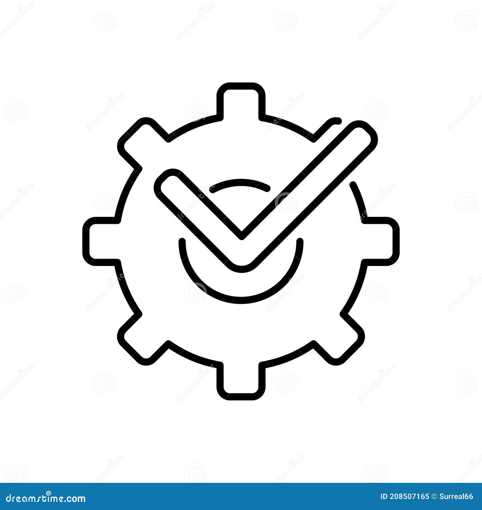 Mechanical Wheel and Check Mark Icon Vector Illustration Stock Vector ...