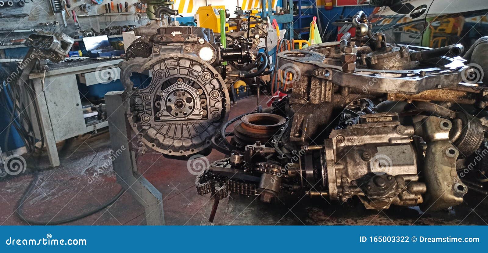 Mechanical Workshop, Engine Parts Stock Photo - Image of workshop ...