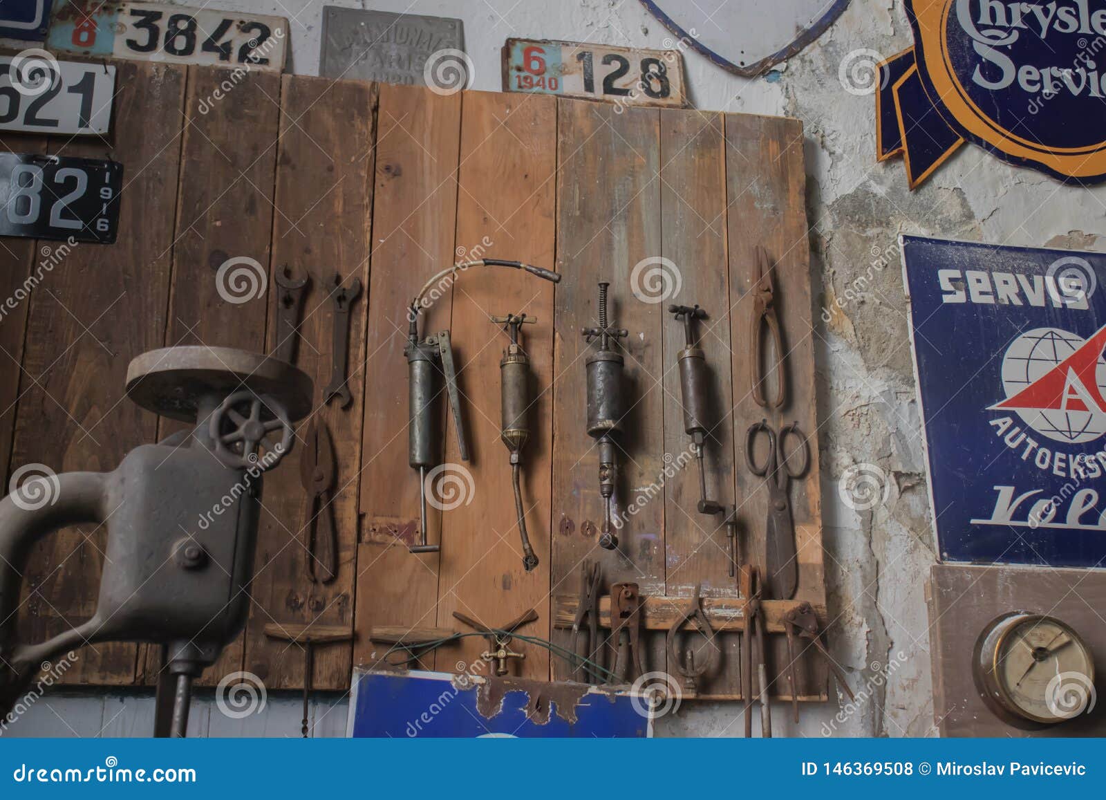 Mechanical Workshop and Old Rusty Tools on Board, Belgrade Serbia ...