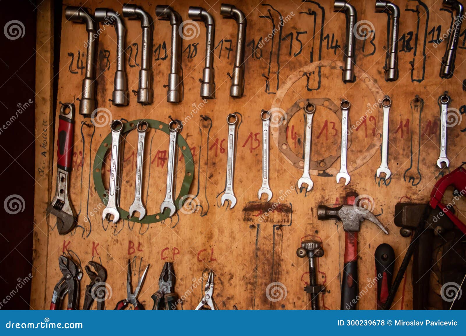 Mechanical Workshop and Old Rusty Tools on Board Editorial Stock Photo ...