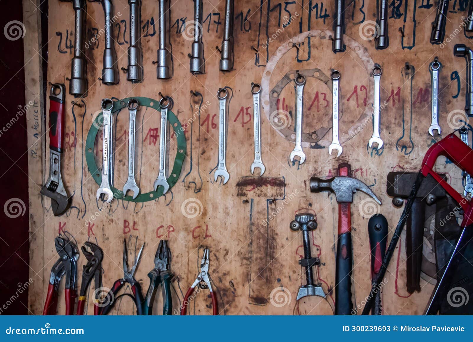Mechanical Workshop and Old Rusty Tools on Board Editorial Stock Photo ...