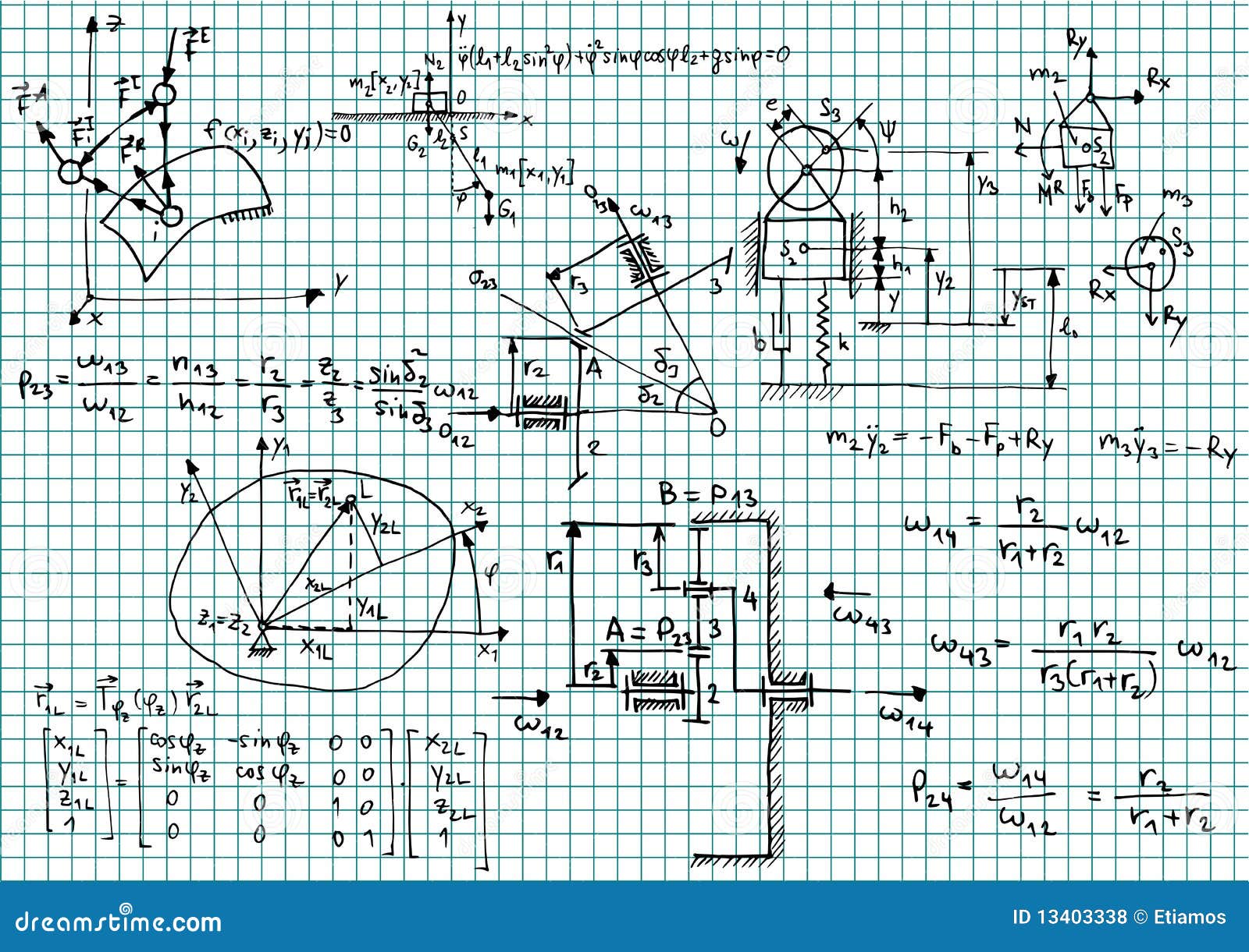 Mechanics stock vector. Illustration of mathematics, equation - 13403338
