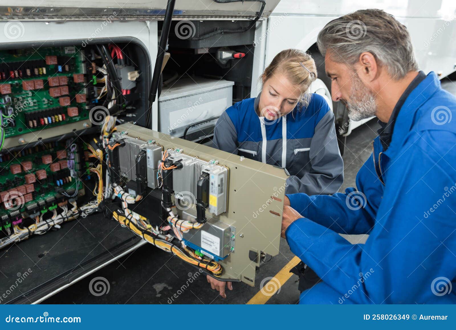 Mechanics Checking Problem Campervan Stock Image - Image of camping ...
