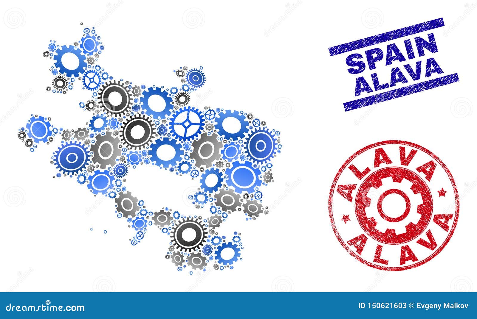 Mechanics Collage Vector Alava Province Map and Grunge Seals Stock ...
