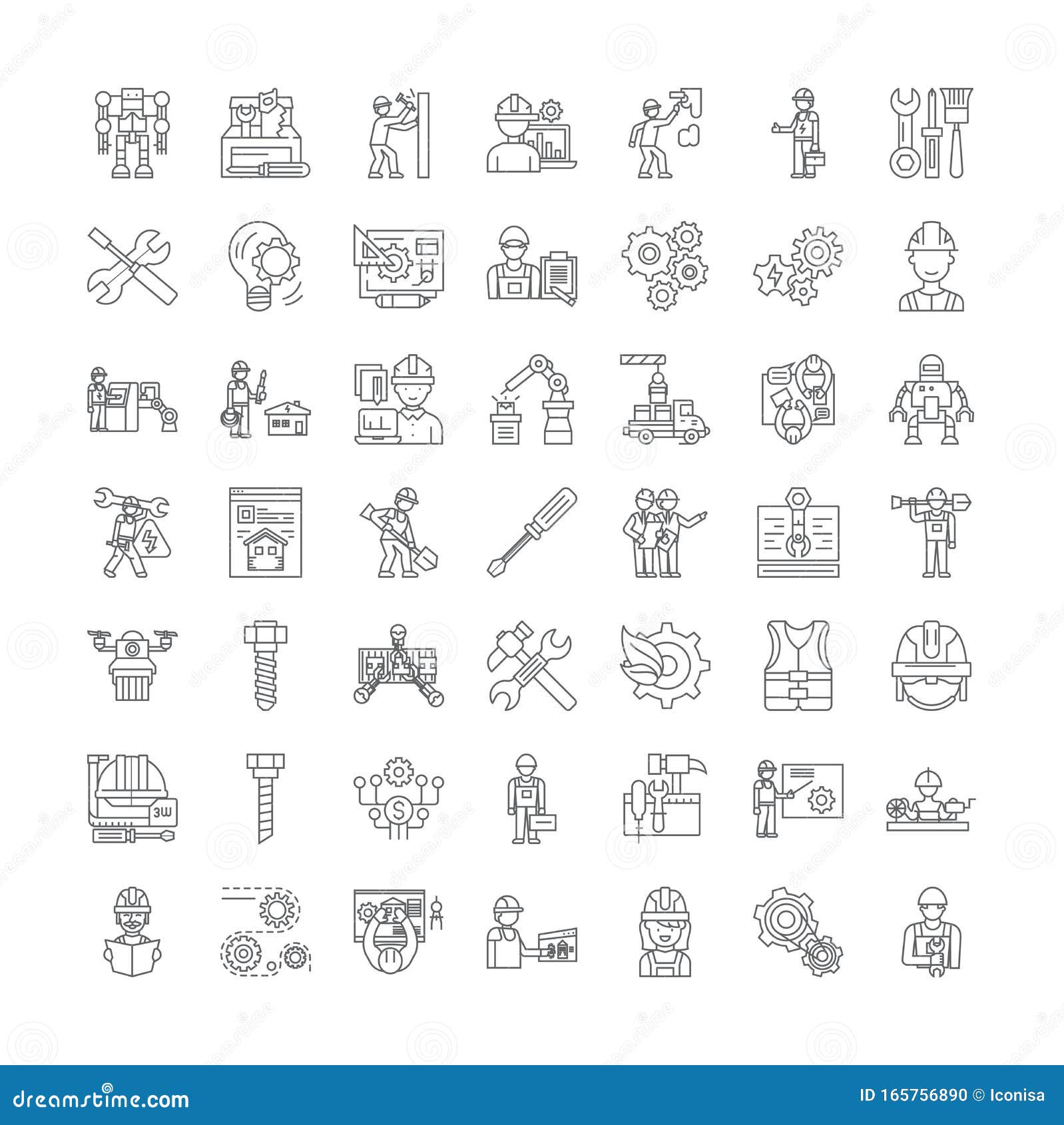 Mechanics Engineering Linear Icons, Signs, Symbols Vector Line ... Mechanics Engineering Linear Icons, Signs, Symbols Vector Line ...