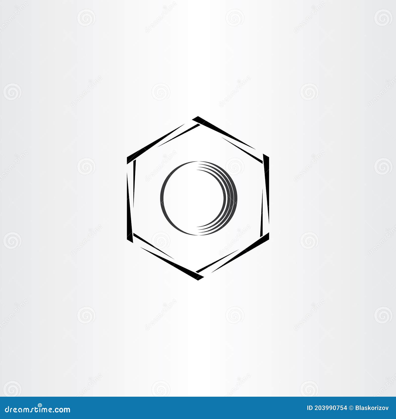 Mechanics Hex Nut Vector Icon Stylized Logo Stock Vector - Illustration ...
