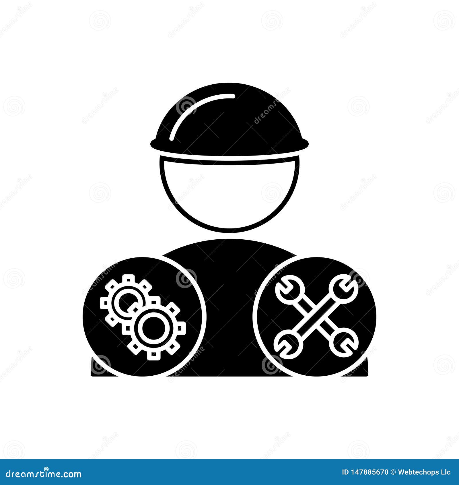 Black Solid Icon for Mechanics, Tools and Engineer Stock Vector ...