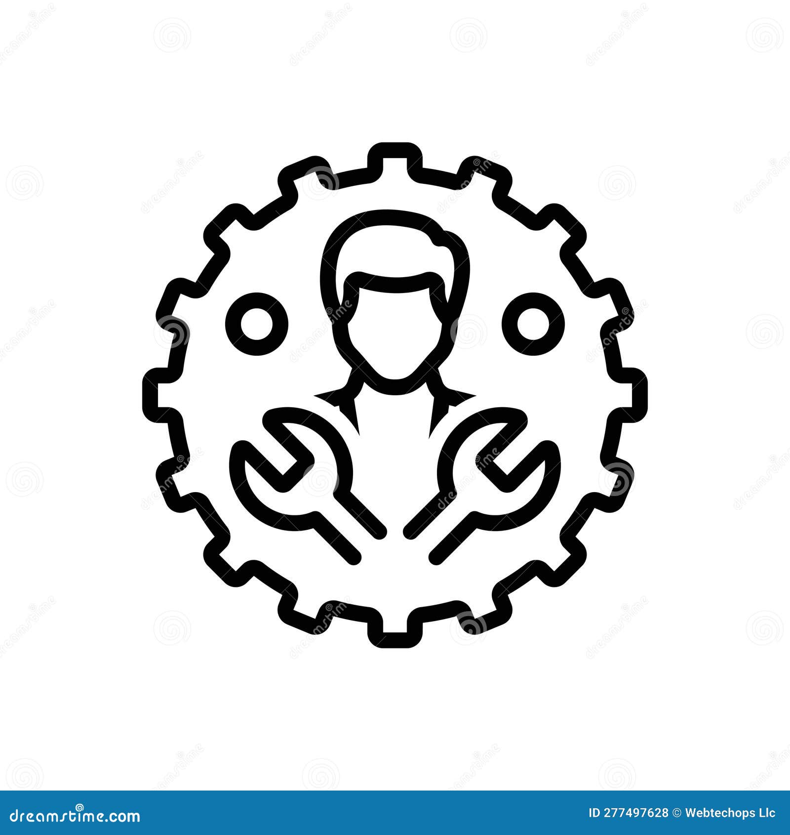 Black Line Icon for Mechanics, Mechanism and Worker Stock Vector ...