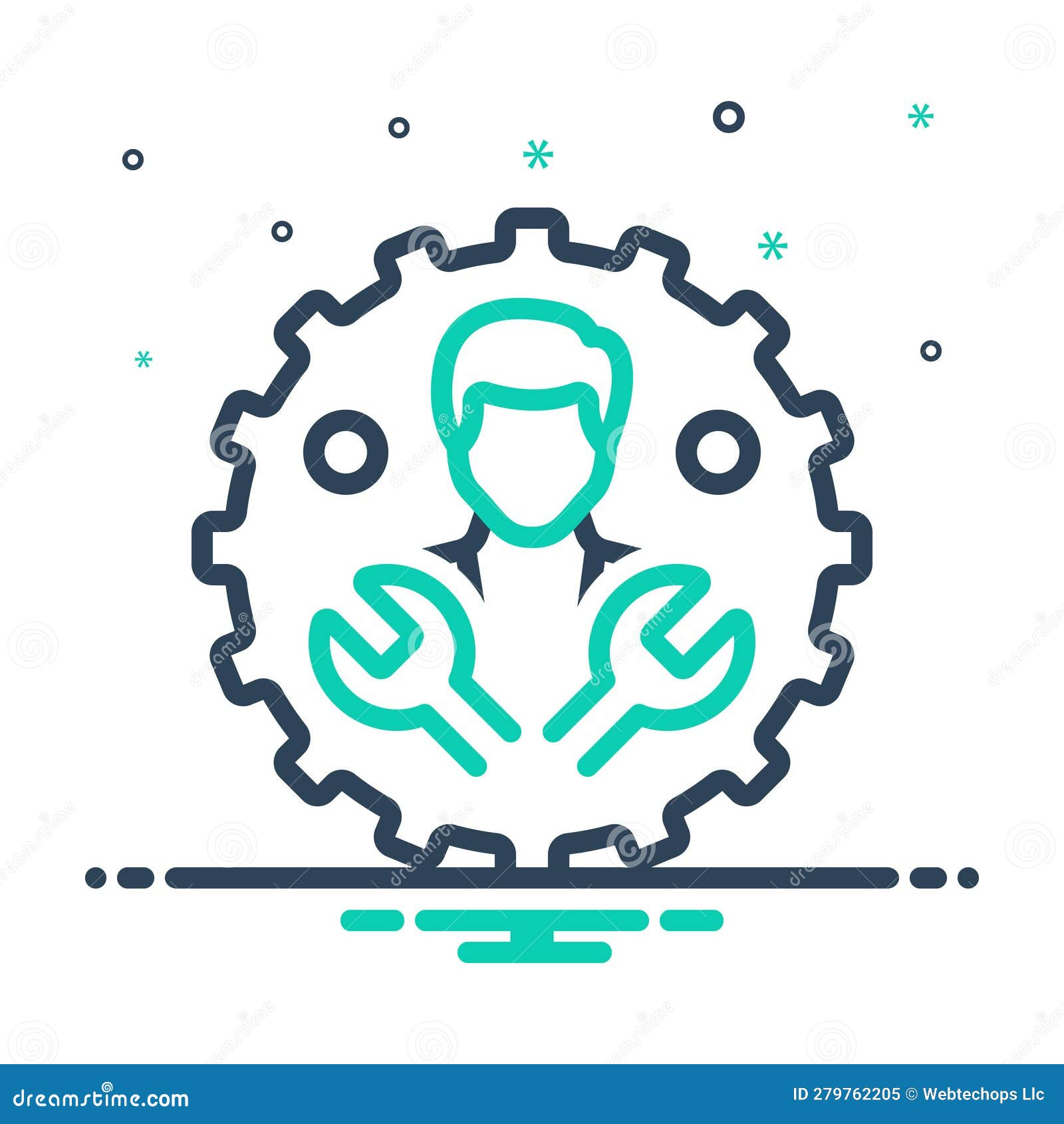 Mix Icon for Mechanics, Mechanism and Worker Stock Vector ...