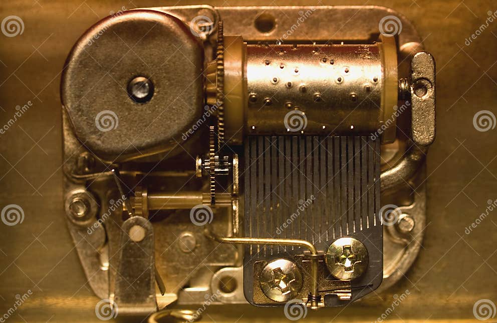 Mechanics of a music box stock photo. Image of close - 16459538