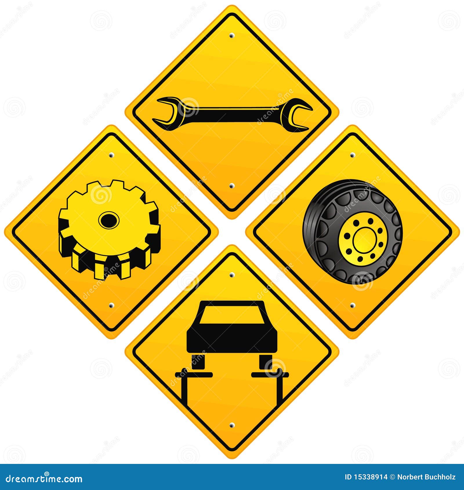 Mechanics Repairing Car Sign Stock Vector - Illustration of mechanic ...