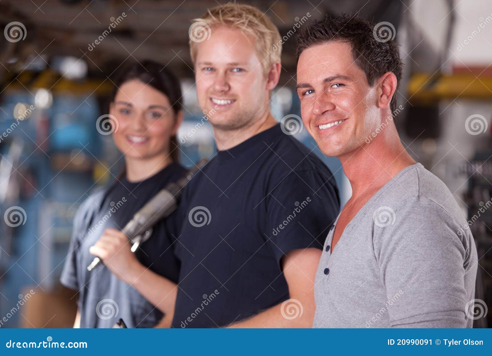 Mechanics Team stock image. Image of laugh, report, portrait - 20990091