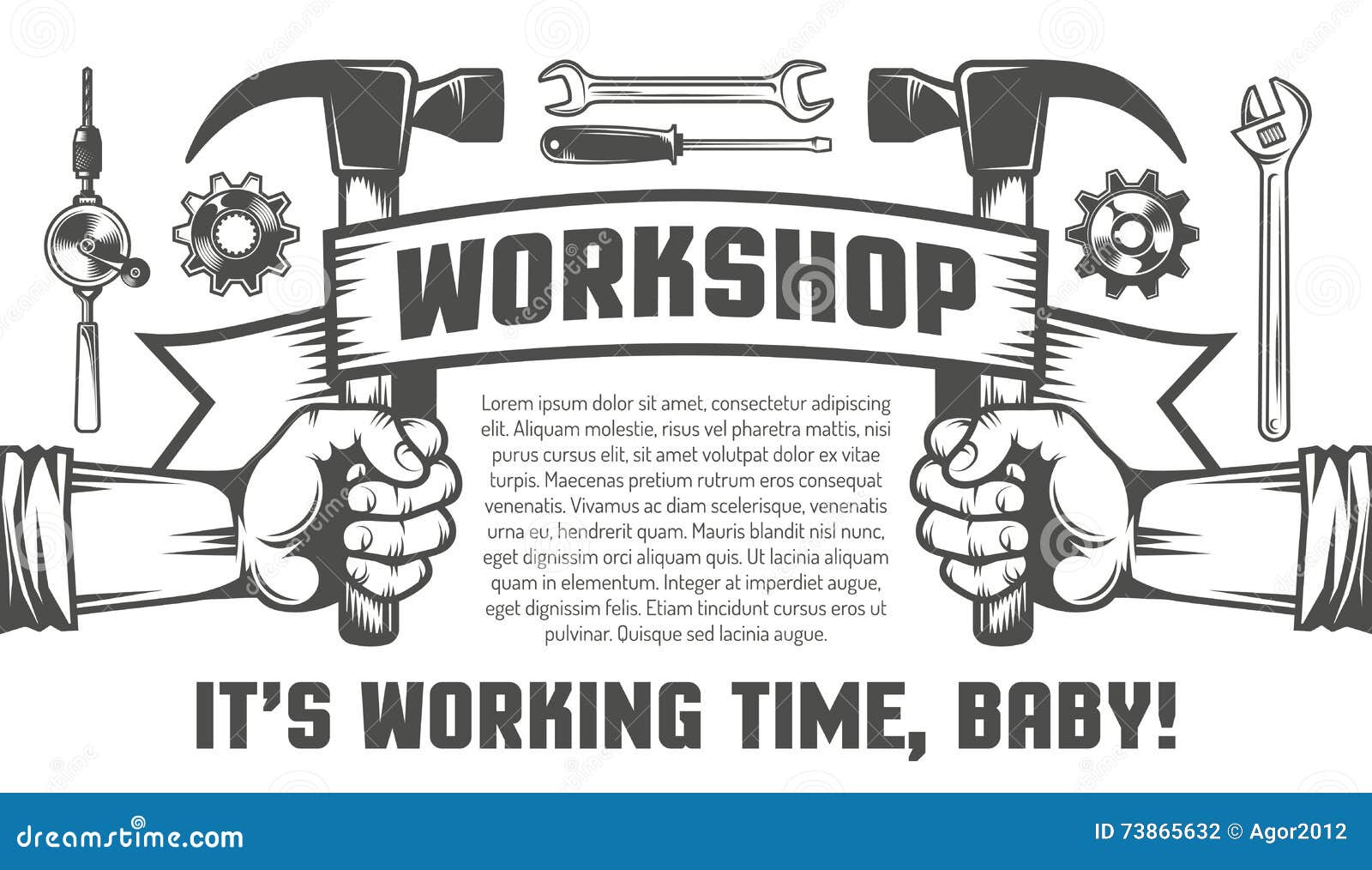 Mechanics Tools. stock vector. Illustration of mechanic - 73865632