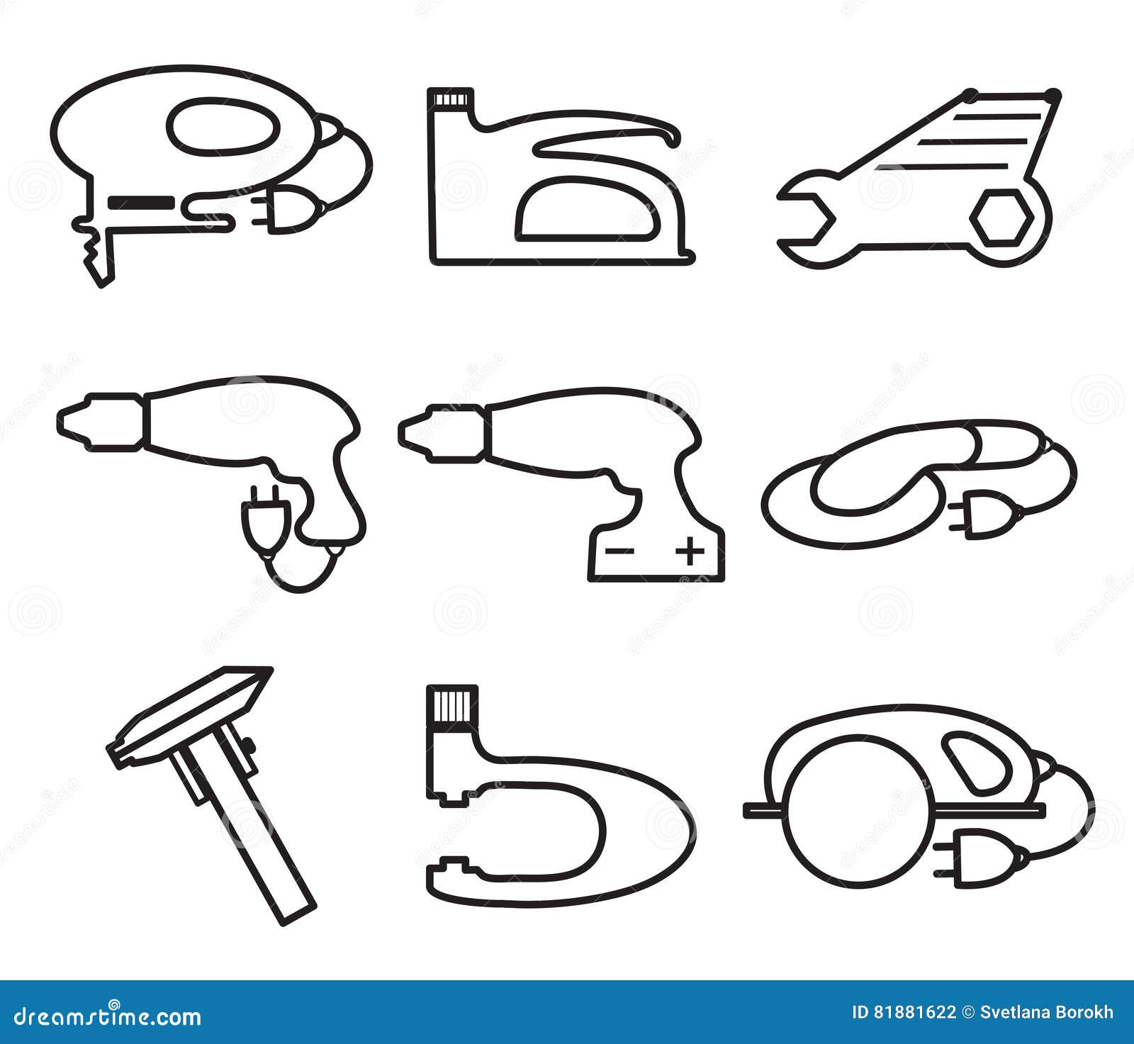 Mechanics Tools Icons, Modern Line Style. Element Logo , Isolated on a ...