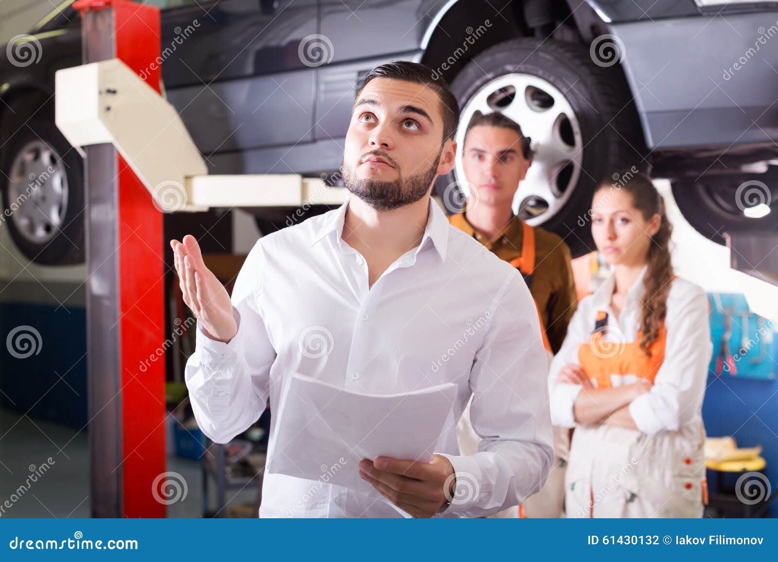 Mechanics Trying To Cheat Client Stock Photo - Image of people, indoor ...