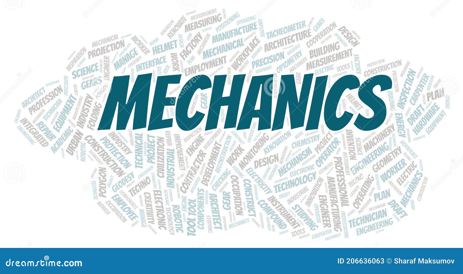 Mechanics Typography Word Cloud Create with the Text only Stock ...