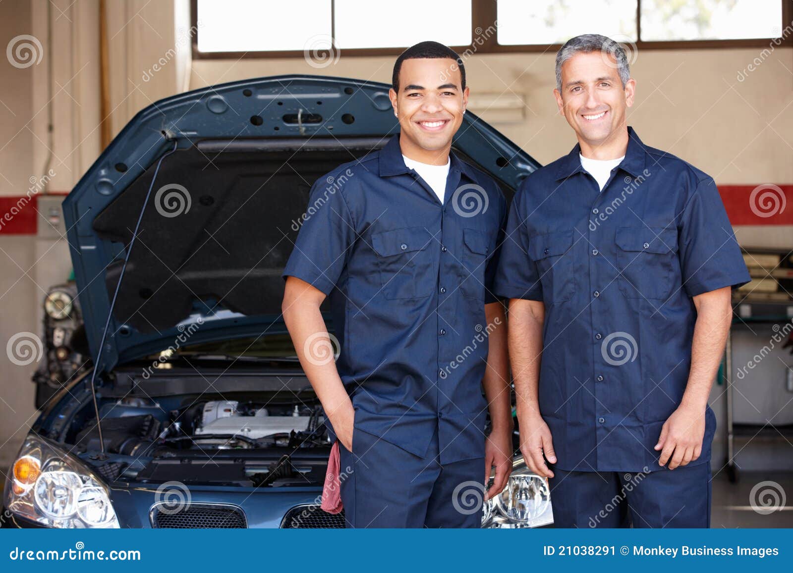 Mechanics at work stock image. Image of overalls, indoors - 21038291