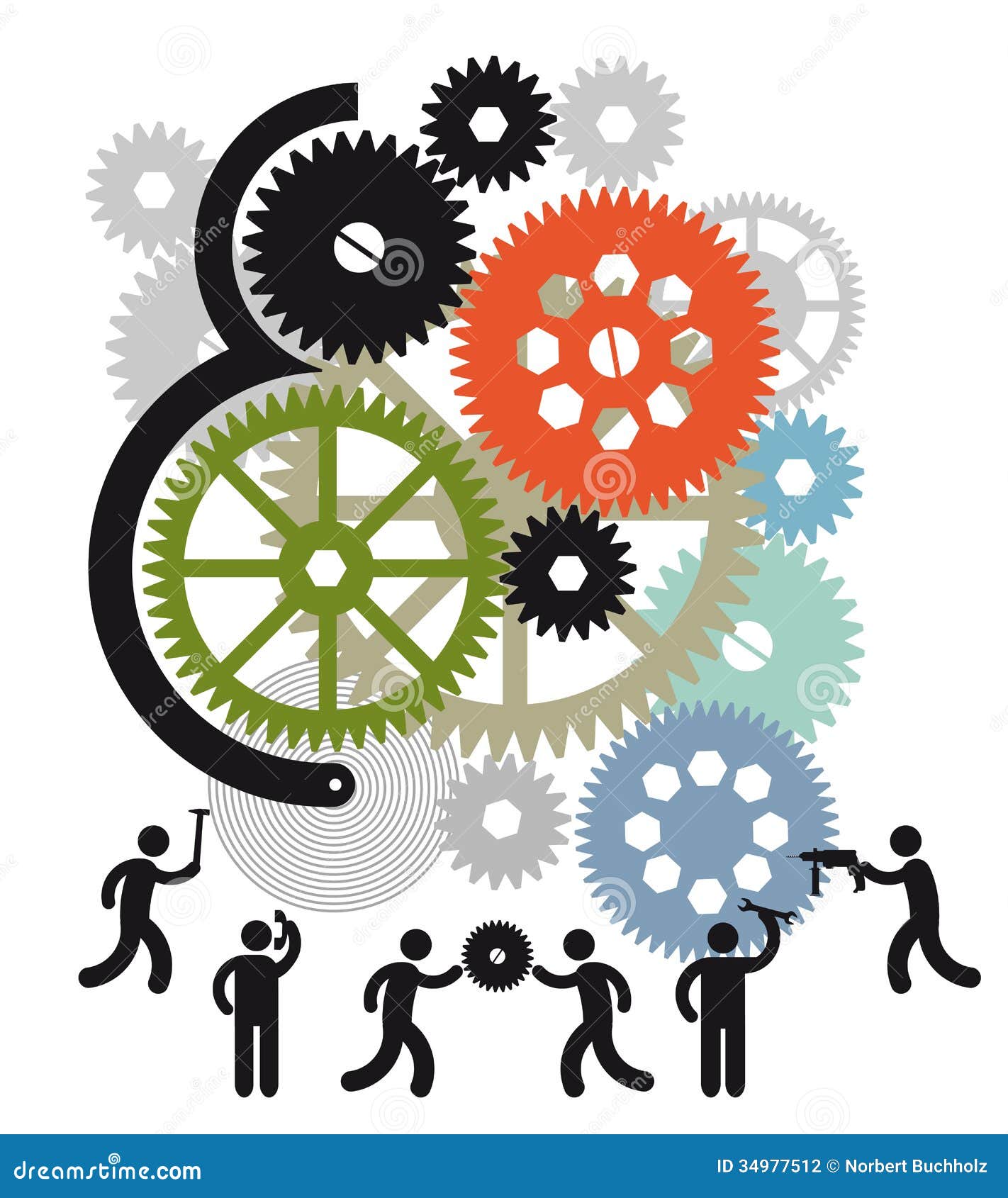 Figures On Cogs As A Metaphor For A Team Stock Photography ...