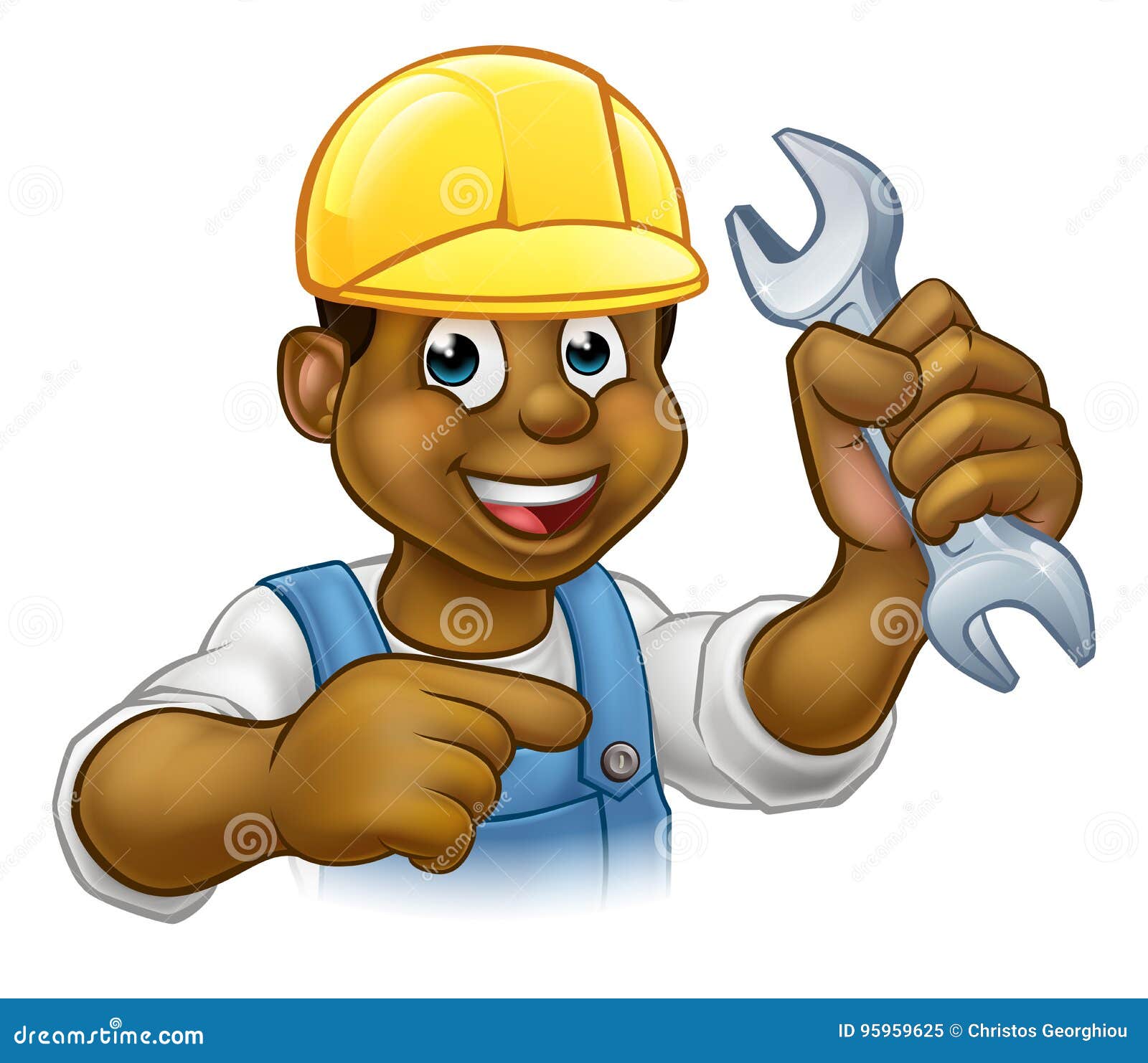 Mechaniker Oder Klempner with Spanner Cartoon Vektor Abbildung ...