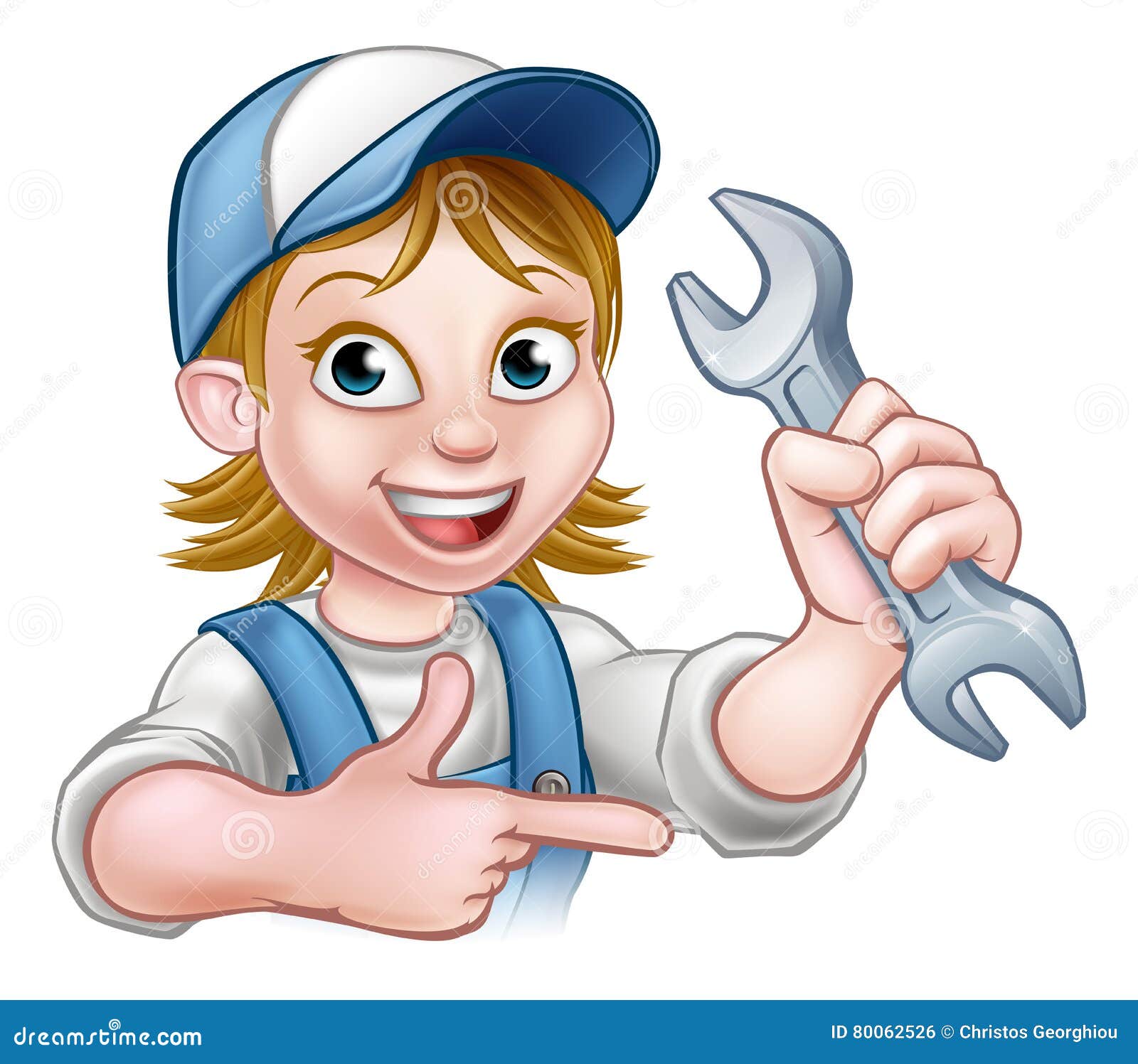 Mechaniker Oder Klempner Woman Cartoon Character Vektor Abbildung ...