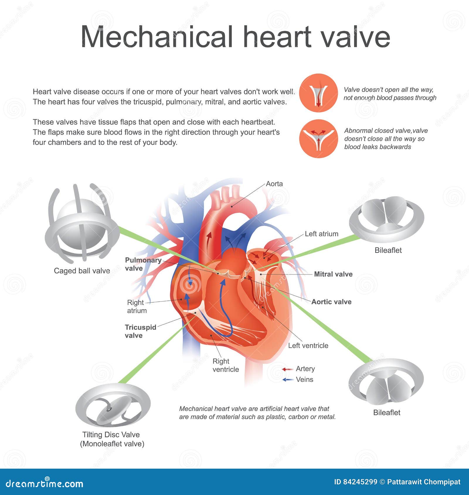 Mechanische Hartklep Vector, Illustratieontwerp Vector Illustratie ...
