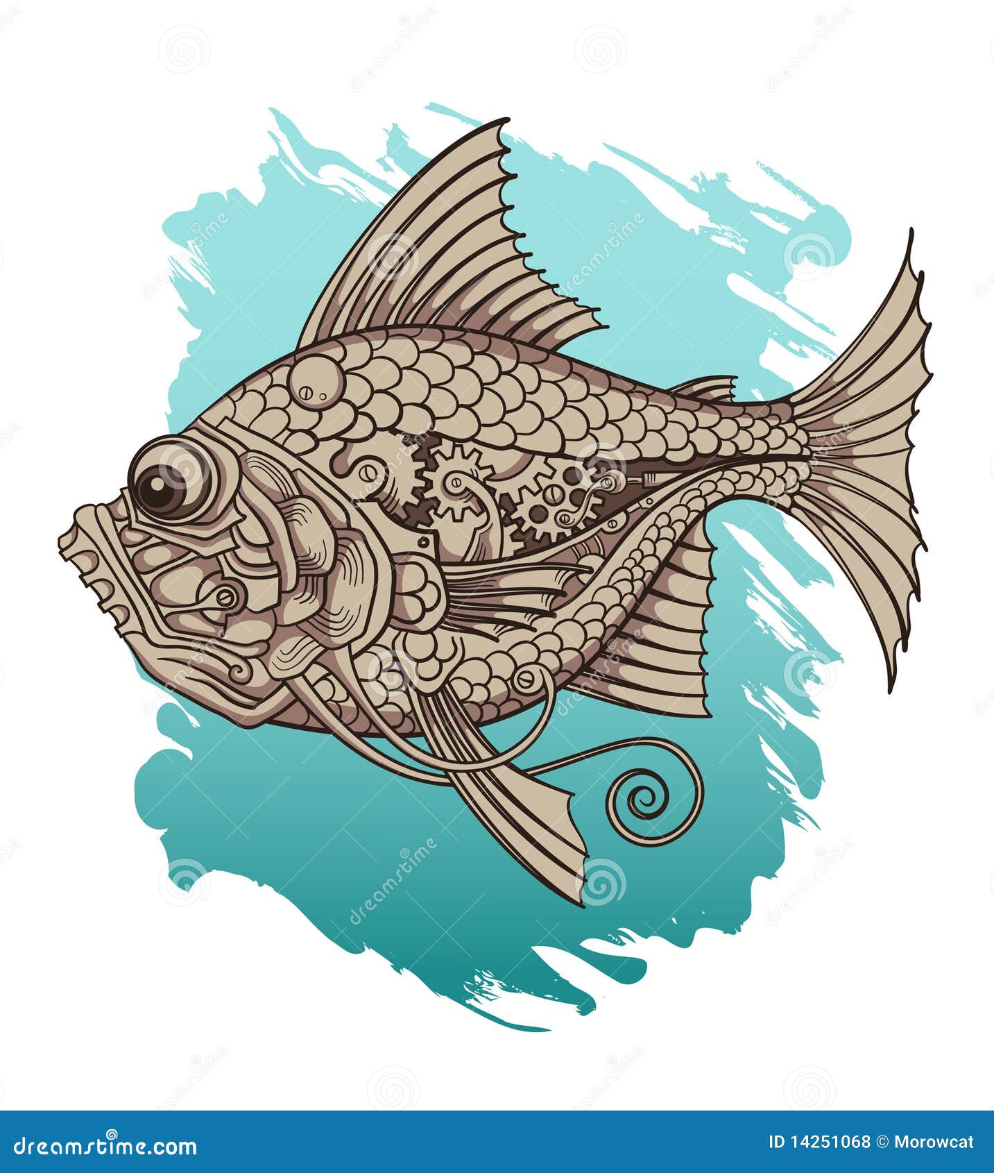 Mechanische Vissen vector illustratie. Illustration of werktuigkundige ...