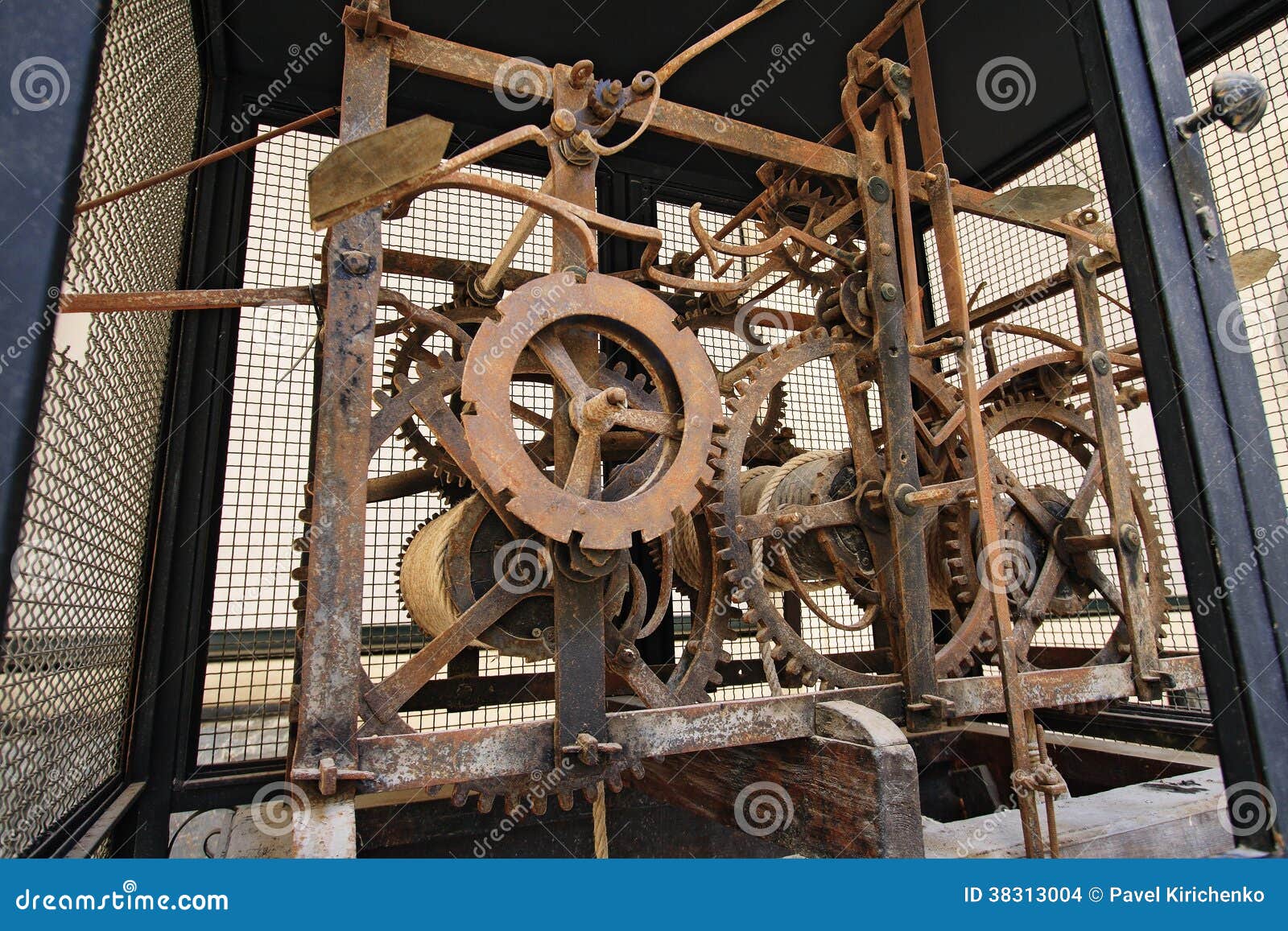 Mechanism of a Big Tower Clock Stock Photo - Image of macro, wheel ...